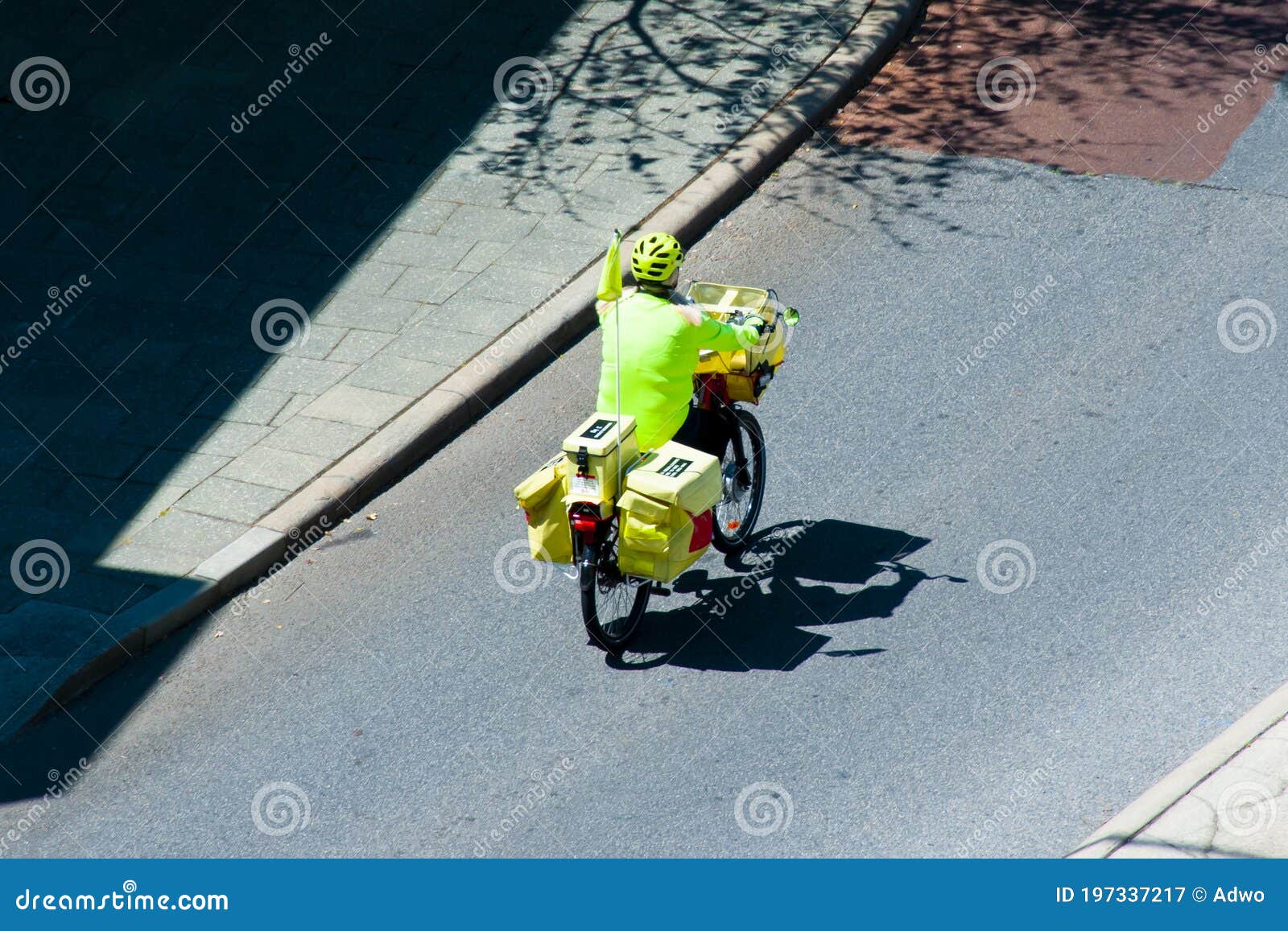 Postman on a Bicycle stock image. Image of street, australia - 197337217
