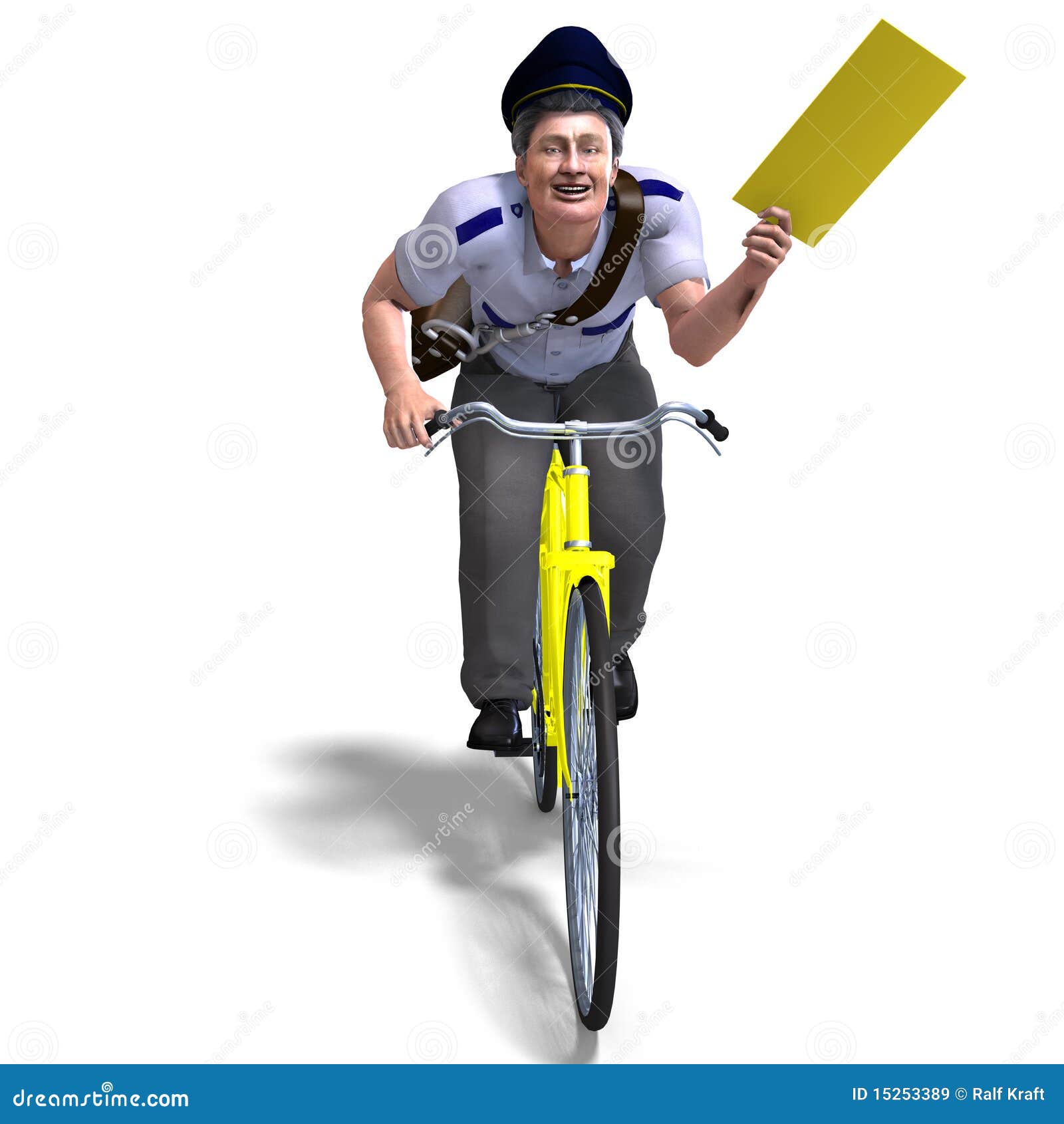 A Postman On A Bike With A Letter Royalty-Free Stock Photo ...