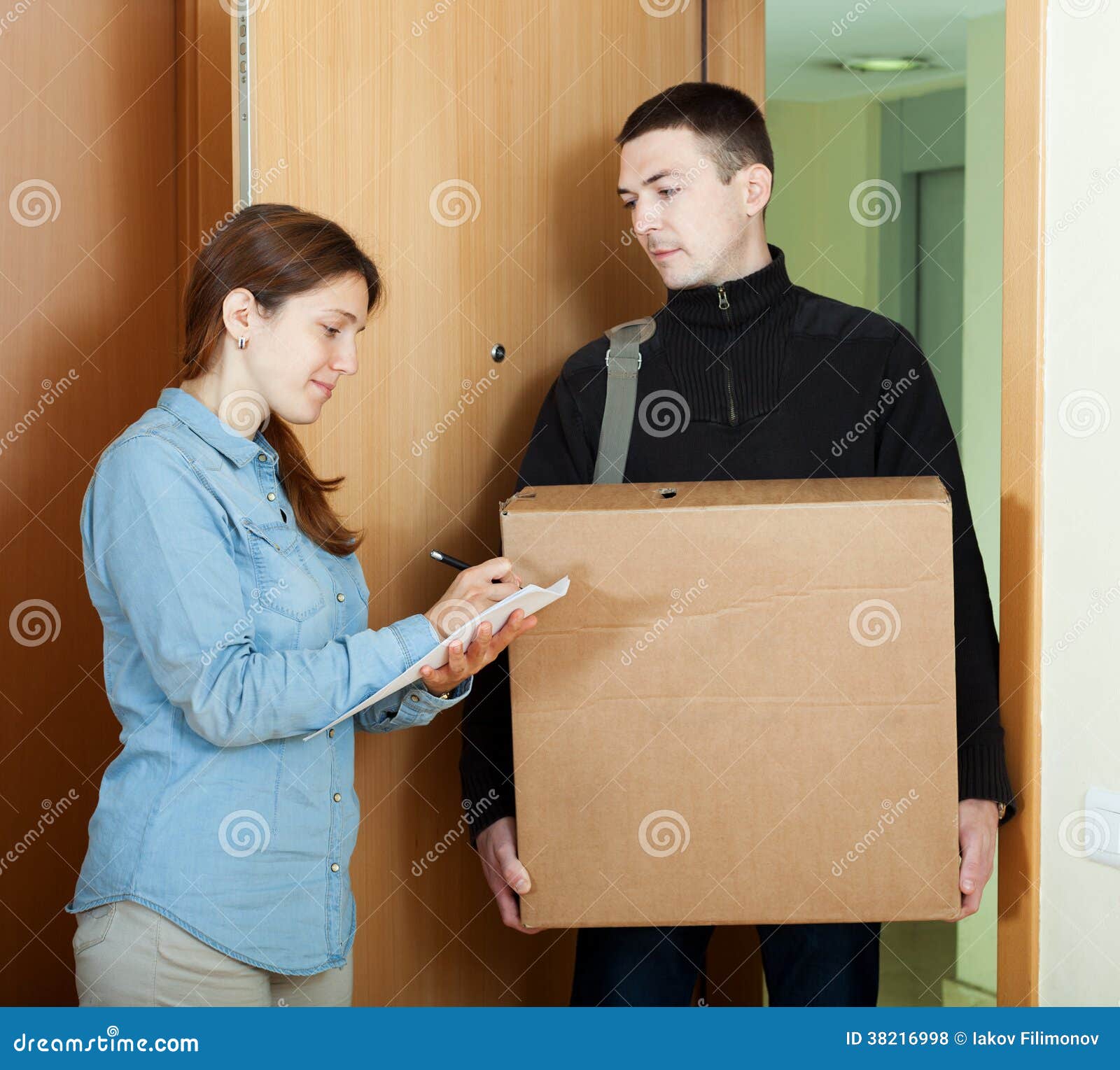 Postman brought package stock photo. Image of cargo, postal - 38216998