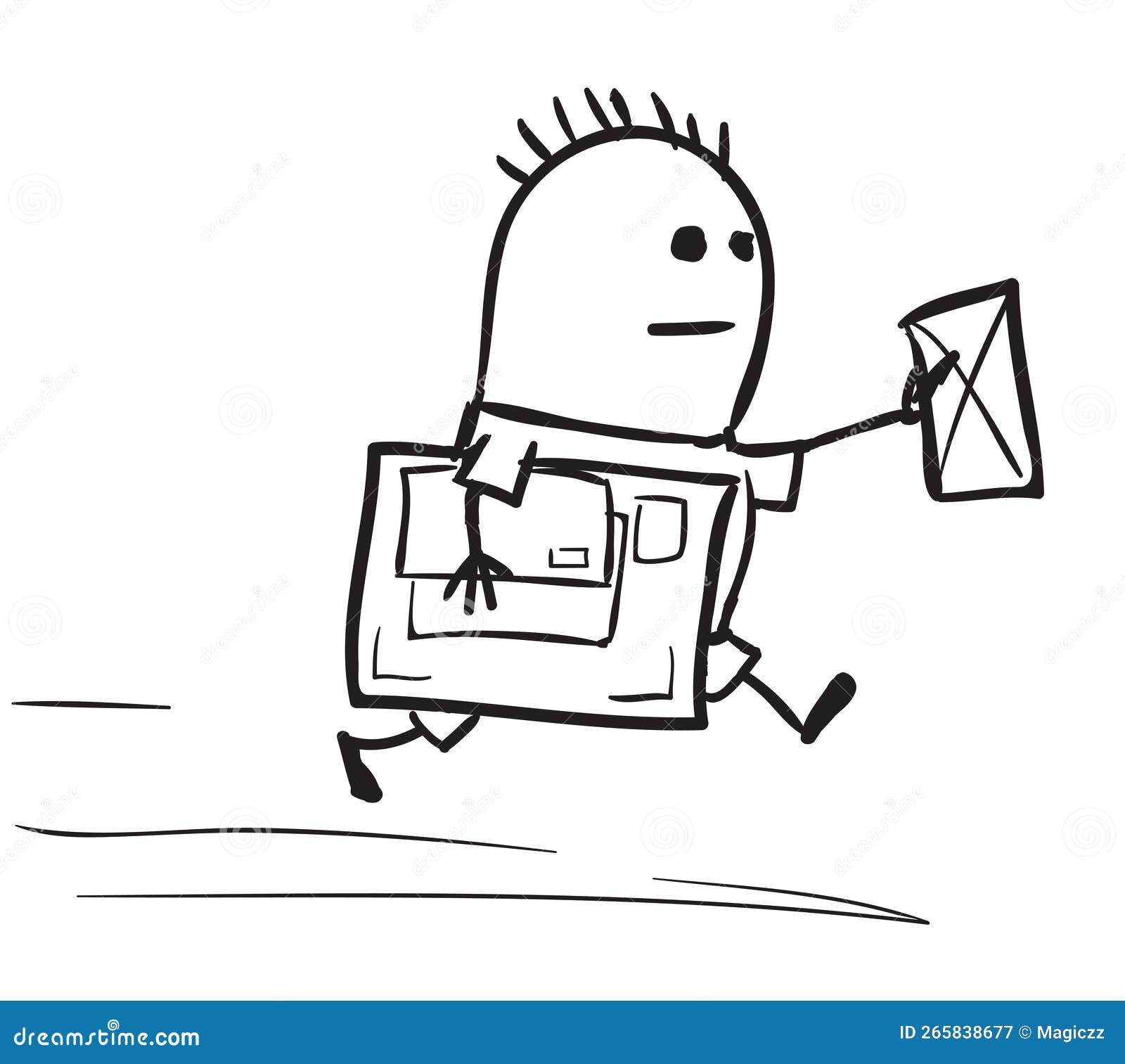 Postman Carries Letters and Parcels Stock Vector - Illustration of post ...