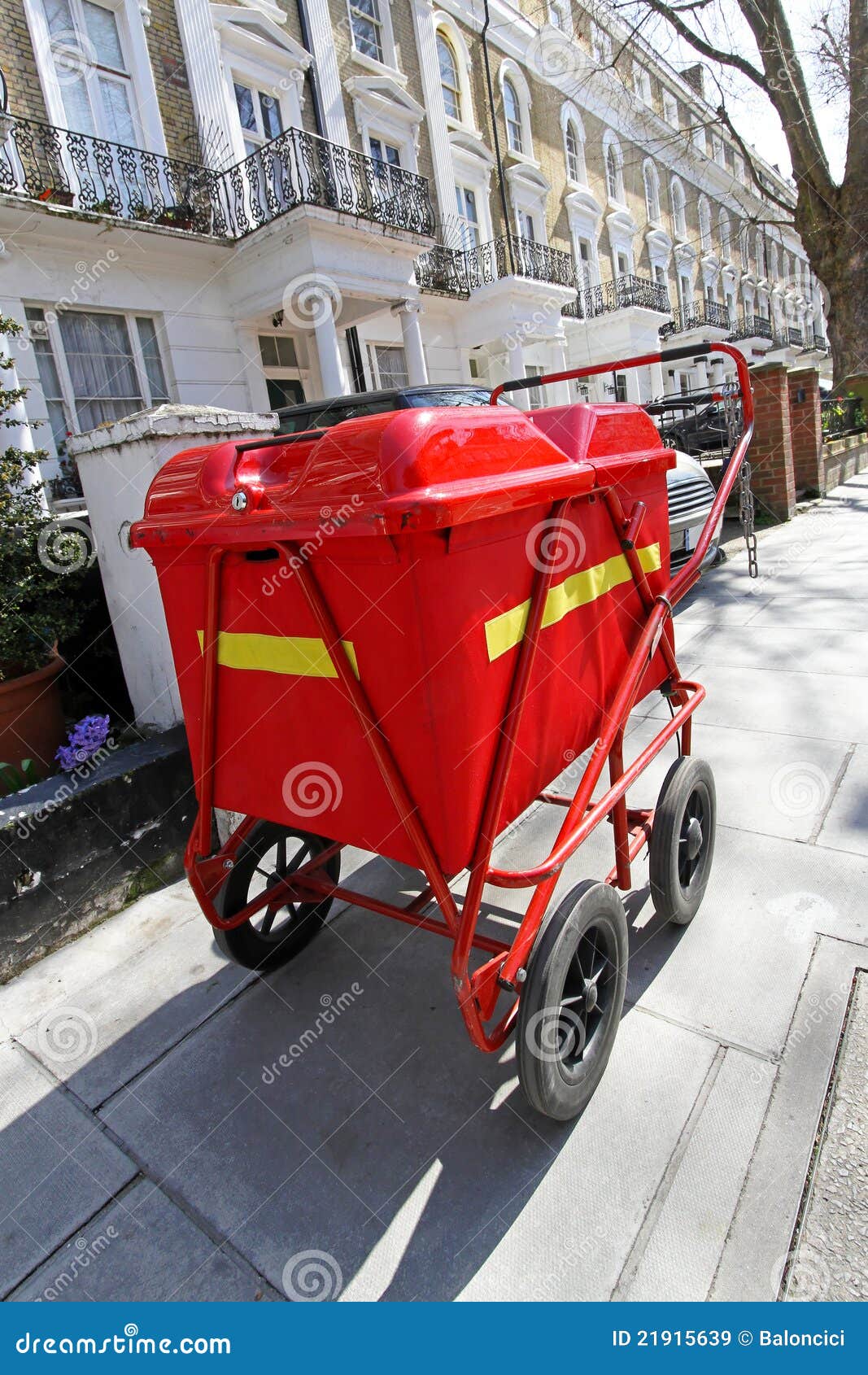 Postman cart stock image. Image of houses, mail, street - 21915639