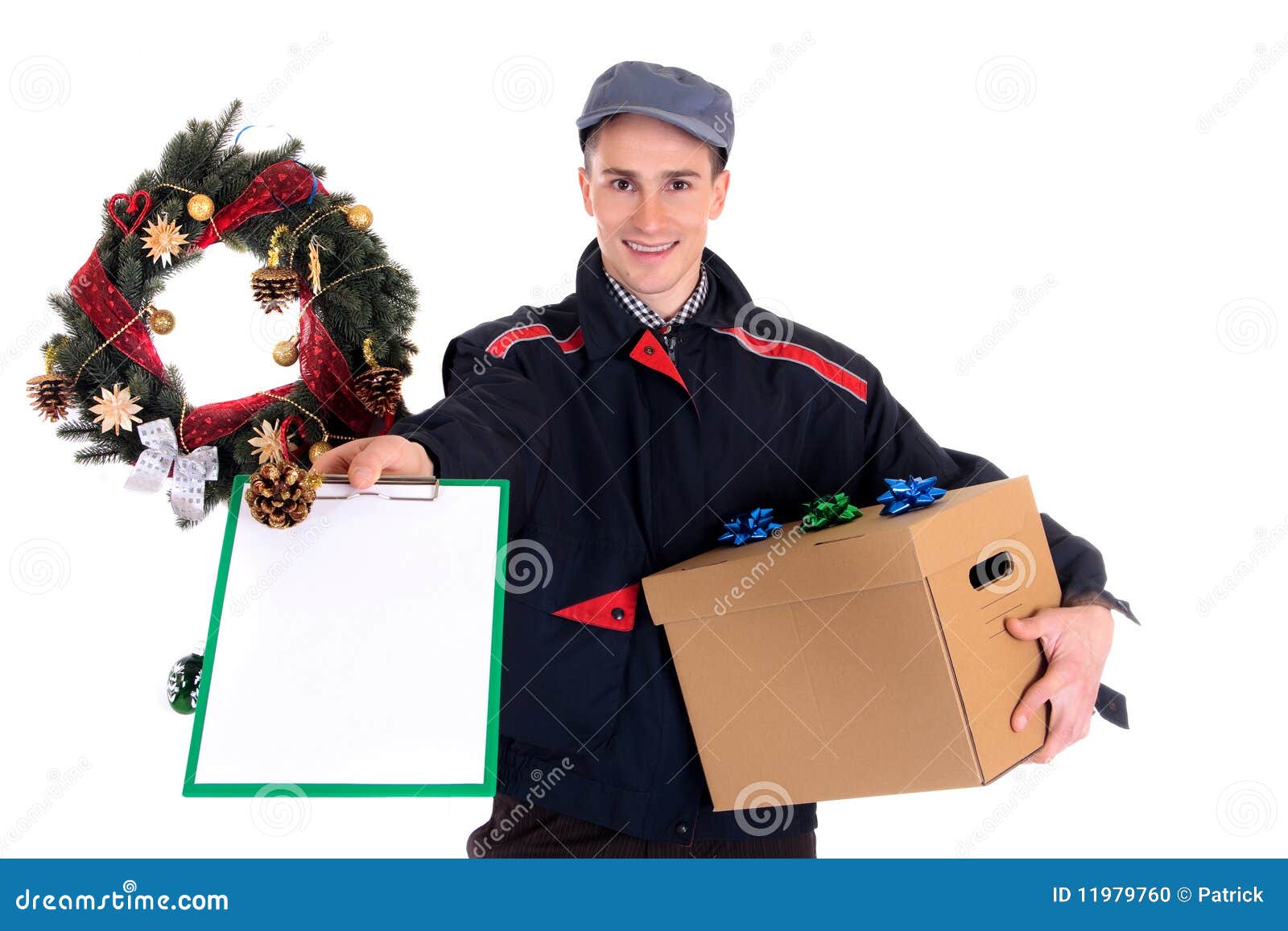 Postman Christmas delivery stock photo. Image of festive - 11979760