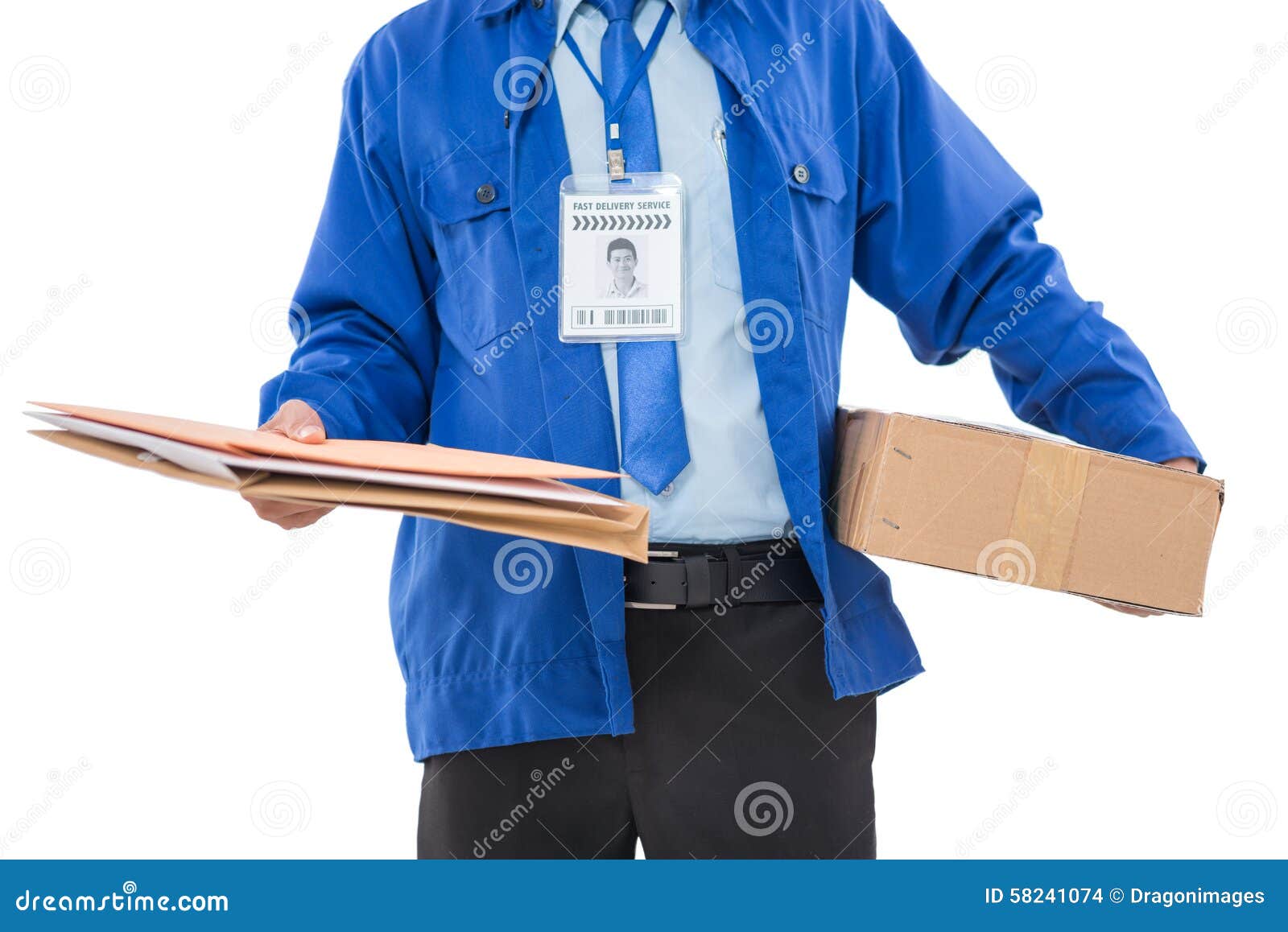 Postman stock photo. Image of cardboard, cropped, package - 58241074