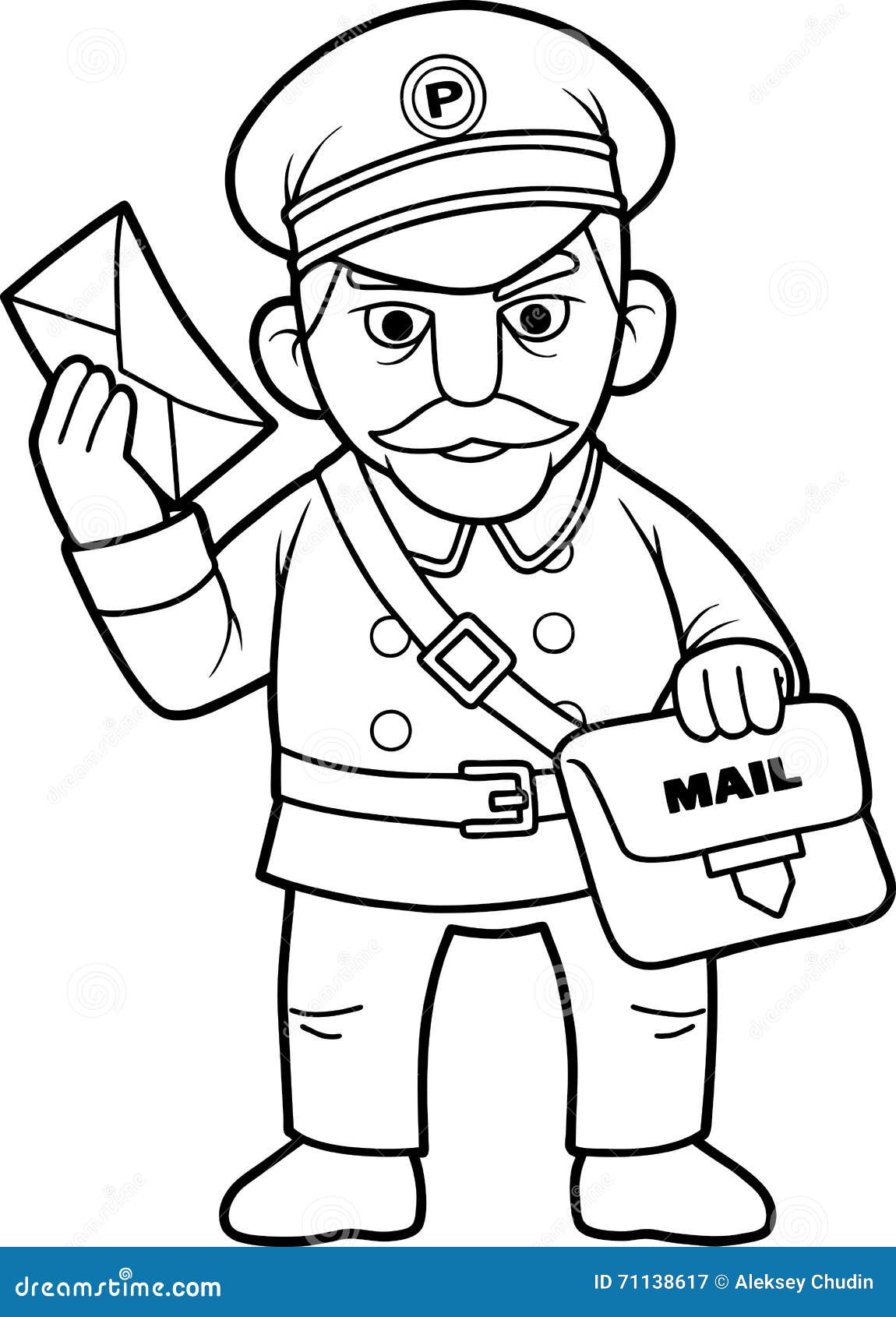 Important Postman Color Vector Illustration On A Yellow Background ...