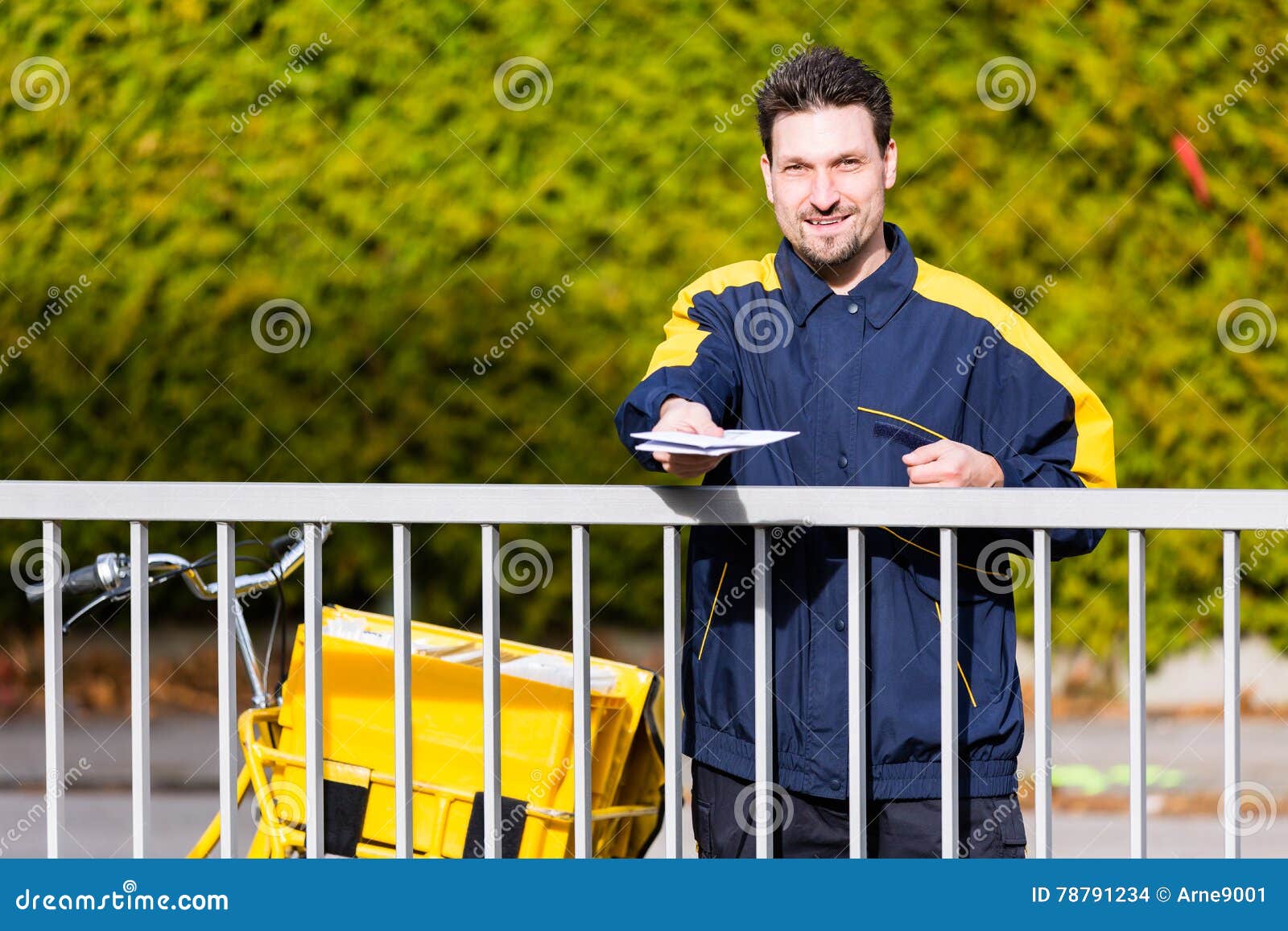 Postman Delivering A Letter Royalty-Free Stock Photography ...