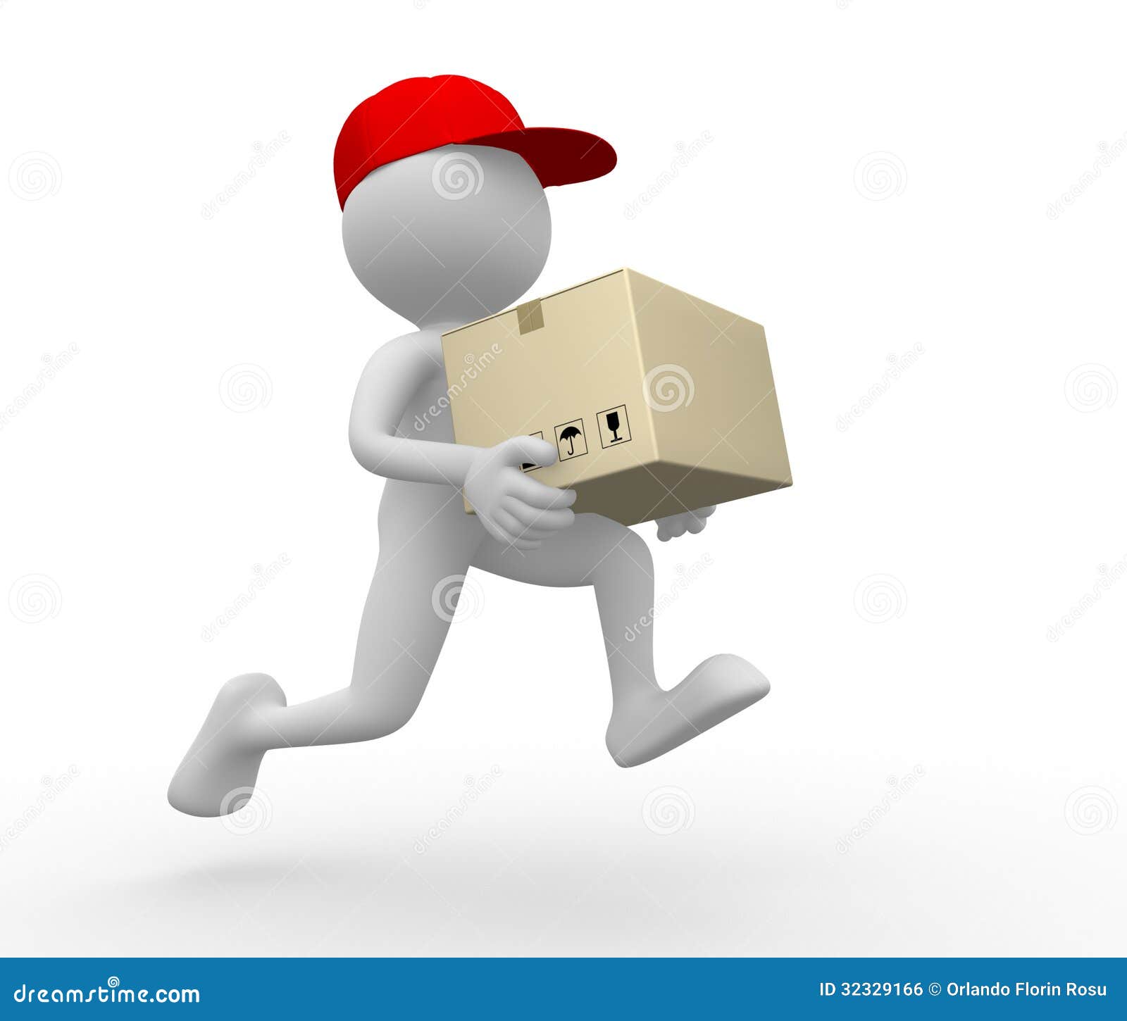 Postman, delivery. stock illustration. Illustration of packaging - 32329166