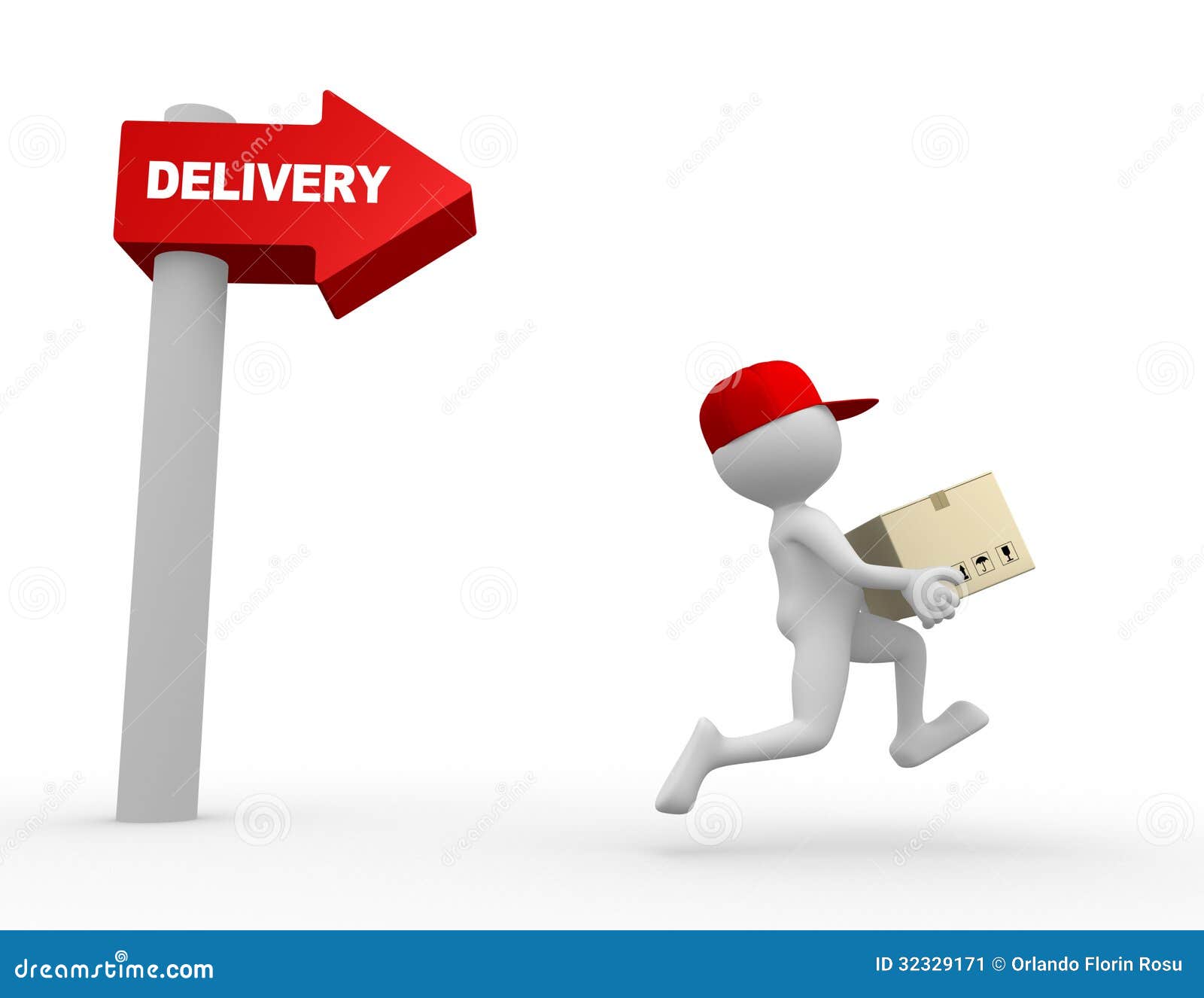 Postman, delivery. stock illustration. Illustration of package - 32329171