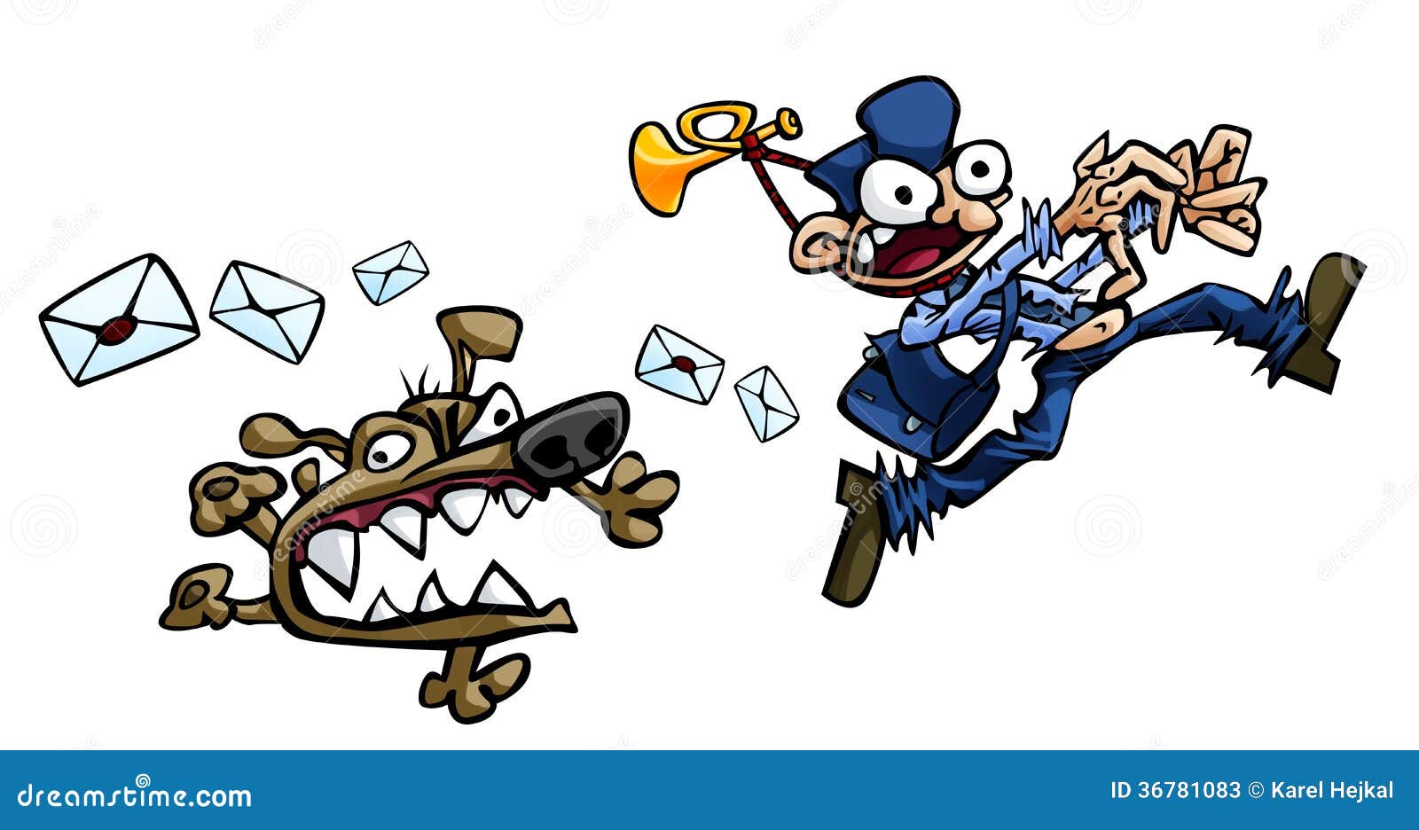 Postman and dog stock illustration. Illustration of service - 36781083
