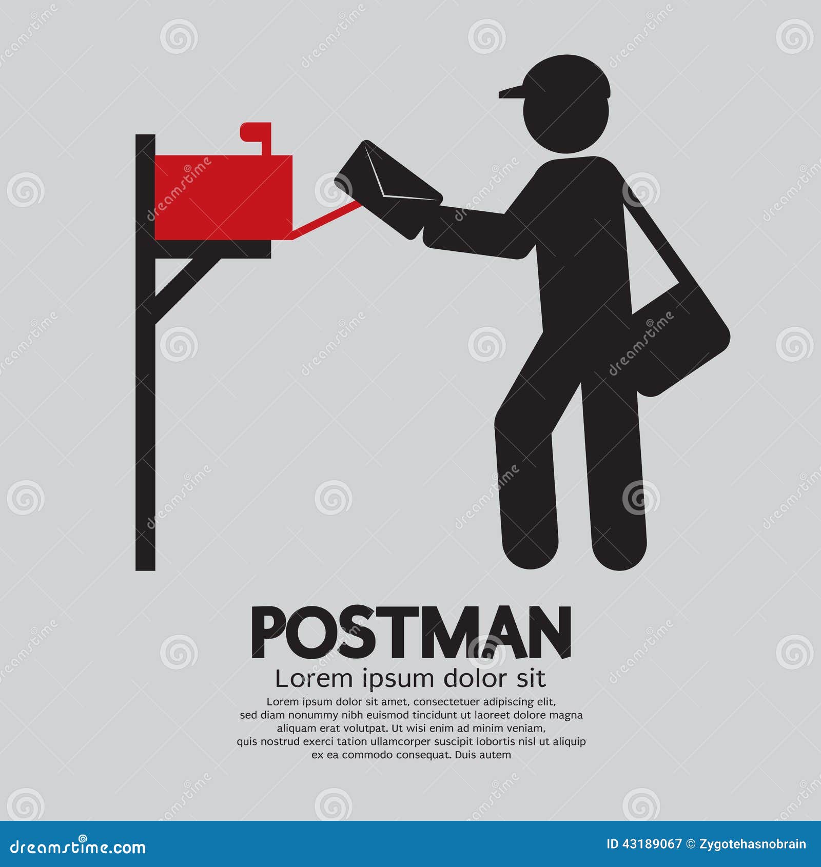 Postman Graphic Symbol stock vector. Illustration of person - 43189067