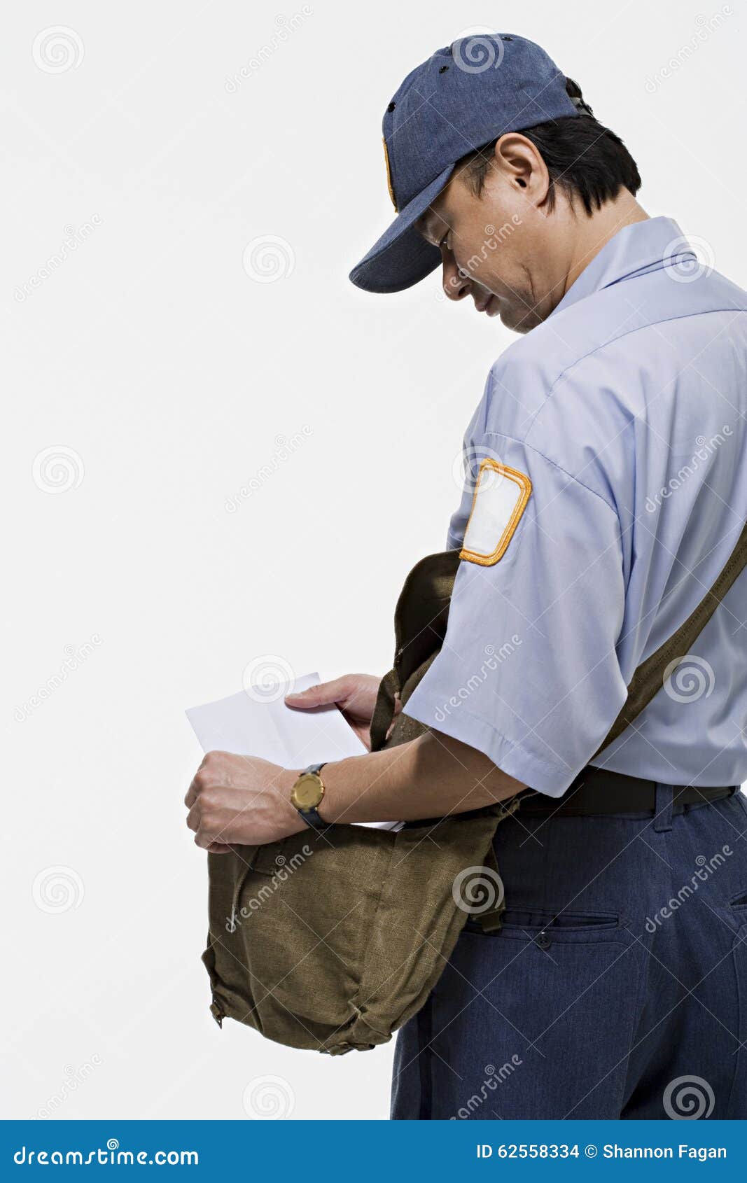 Postman holding a letter stock photo. Image of japanese - 62558334