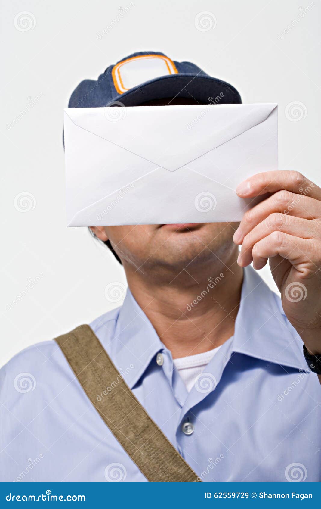Postman With Letter Knocking On White Background Royalty-Free Stock ...