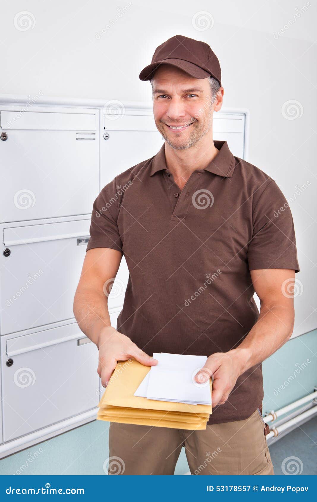 Postman holding letters stock image. Image of document - 53178557