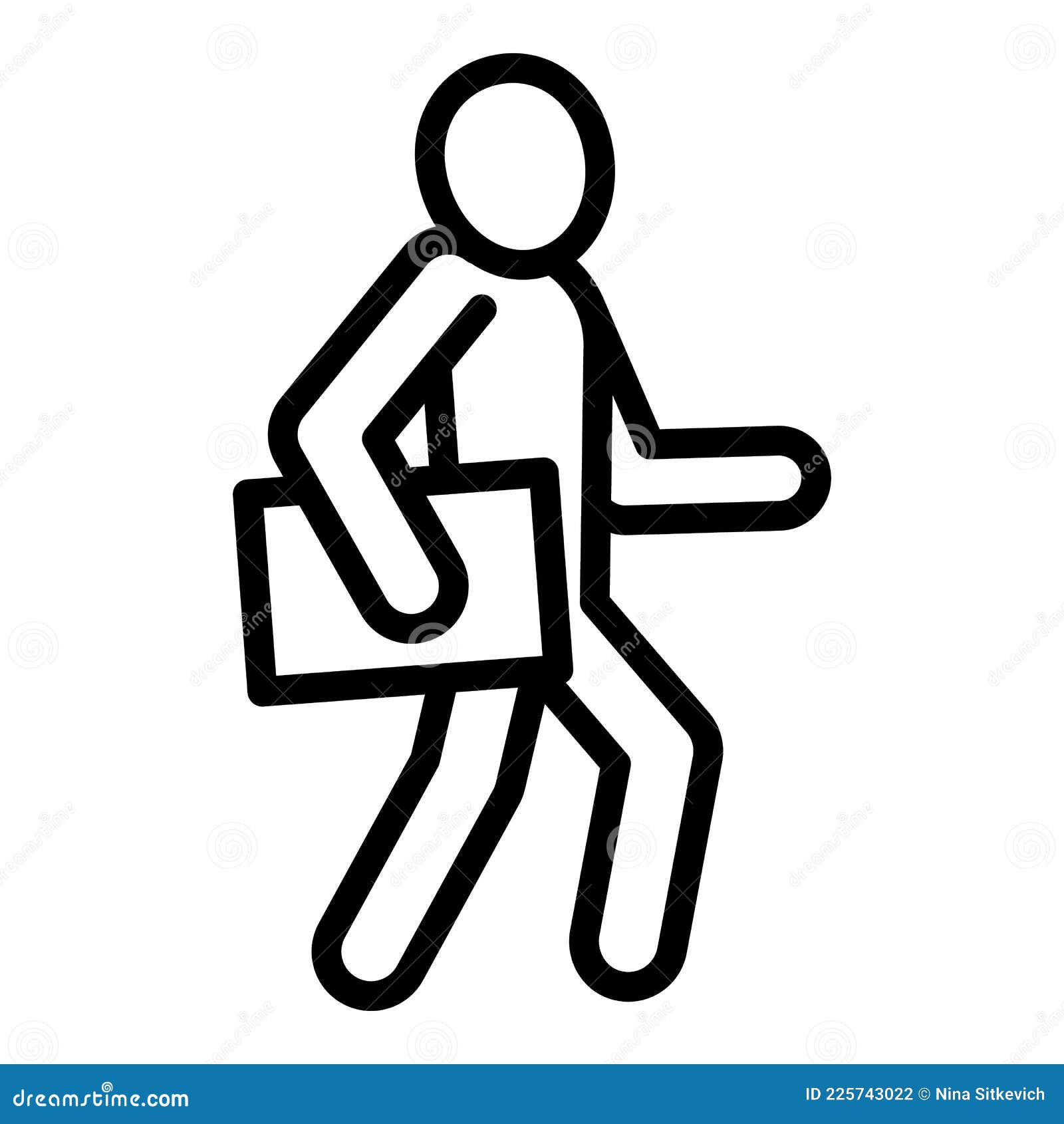 Postman Icon, Outline Style Stock Vector - Illustration of mail, black ...