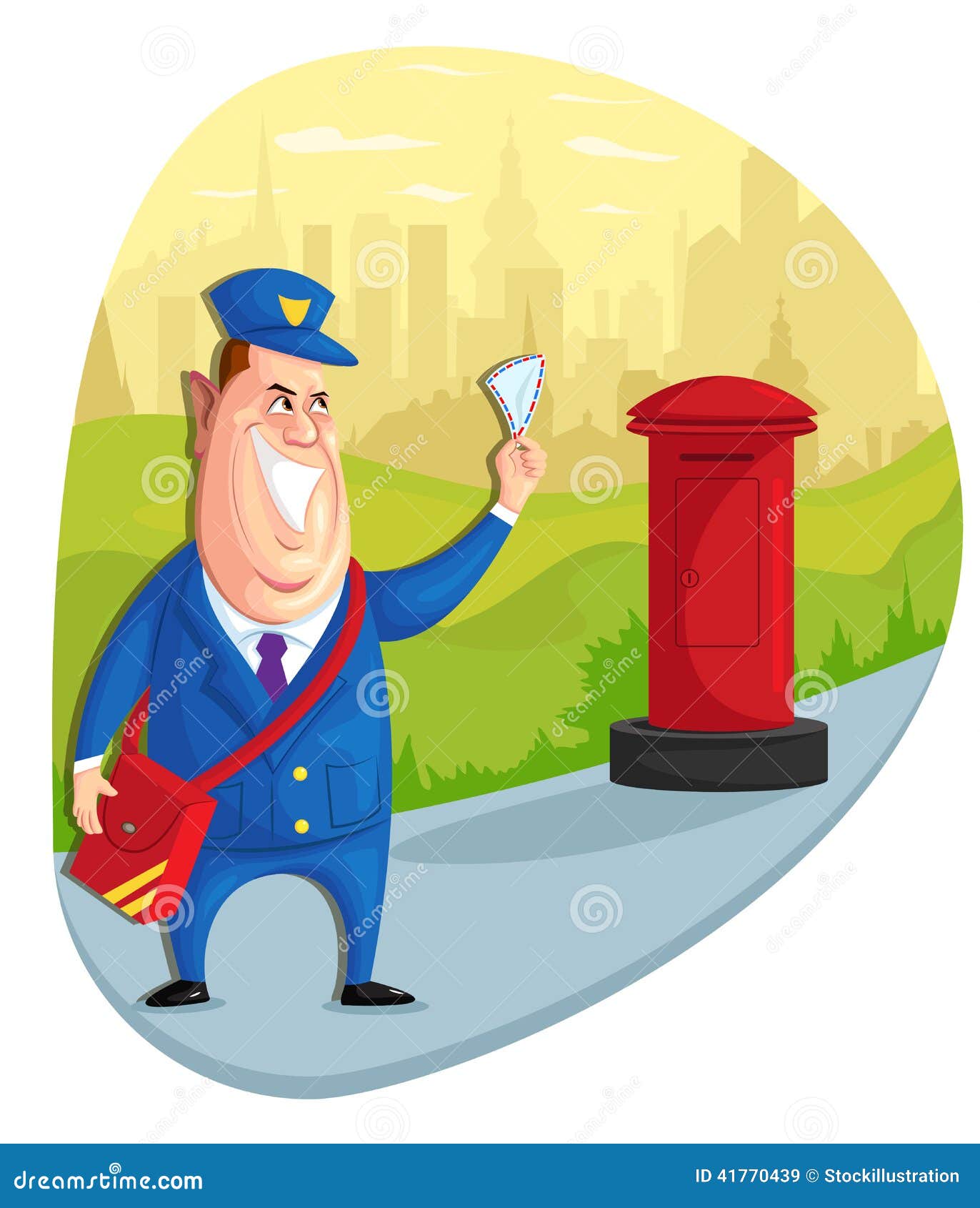 Postman stock vector. Illustration of letter, mailing - 41770439