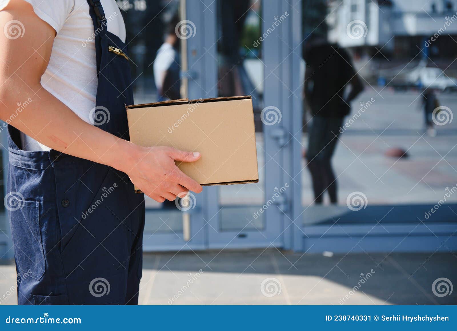 Postman with Parcel Box. Postal Delivery Service Stock Image - Image of ...