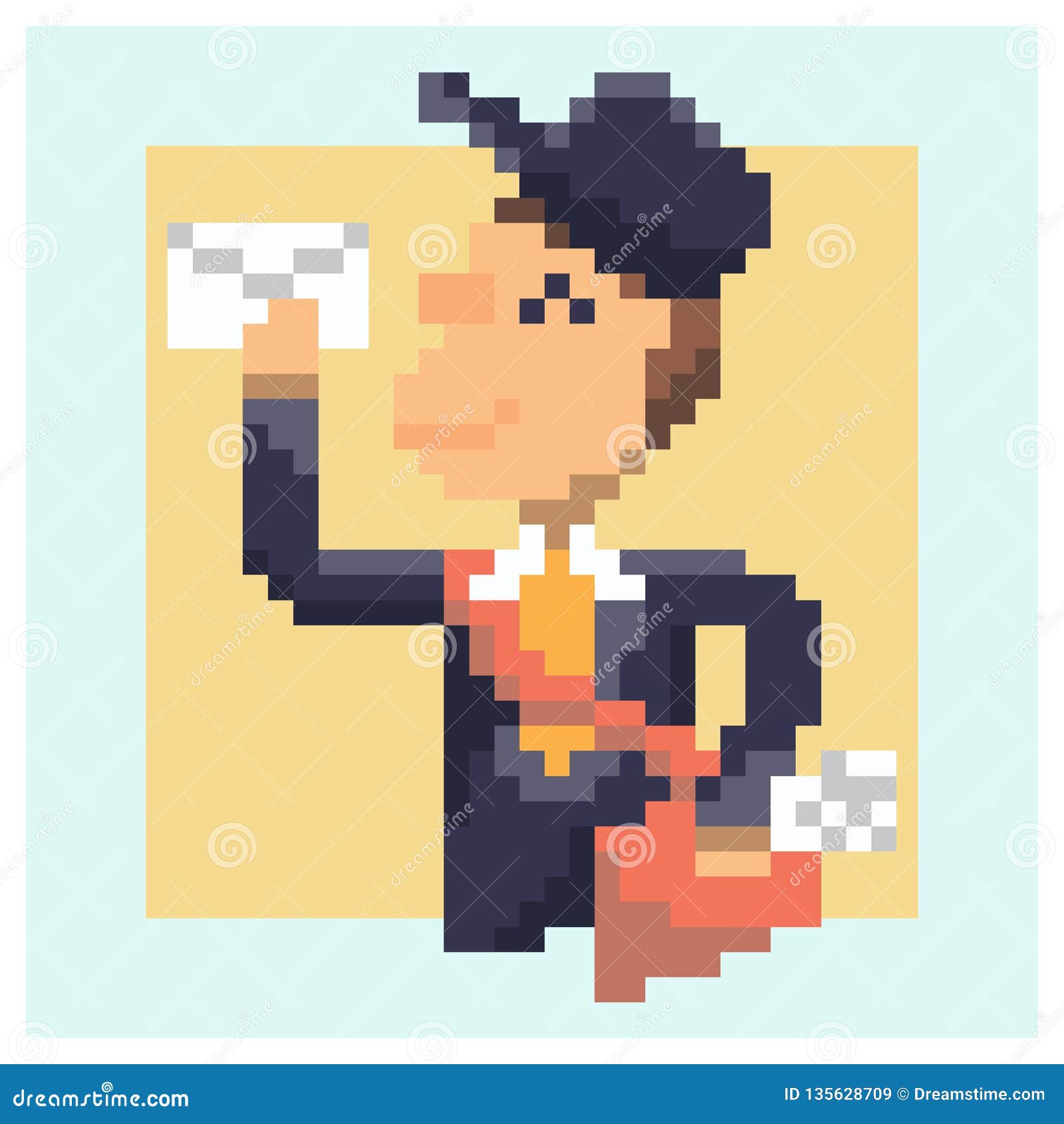 Postman in pixel art stock illustration. Illustration of postman ...