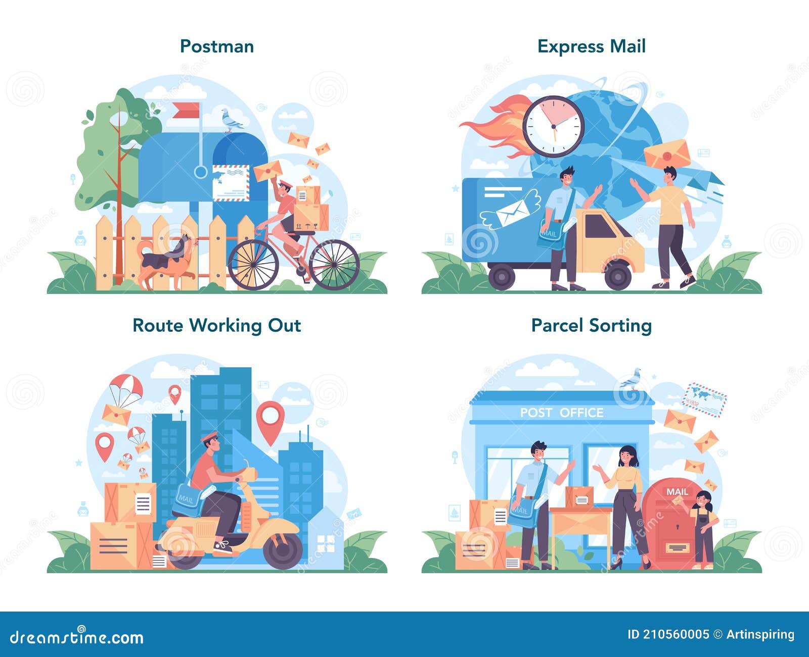 Official Postman Set Uniform Stock Illustrations – 42 Official Postman ...