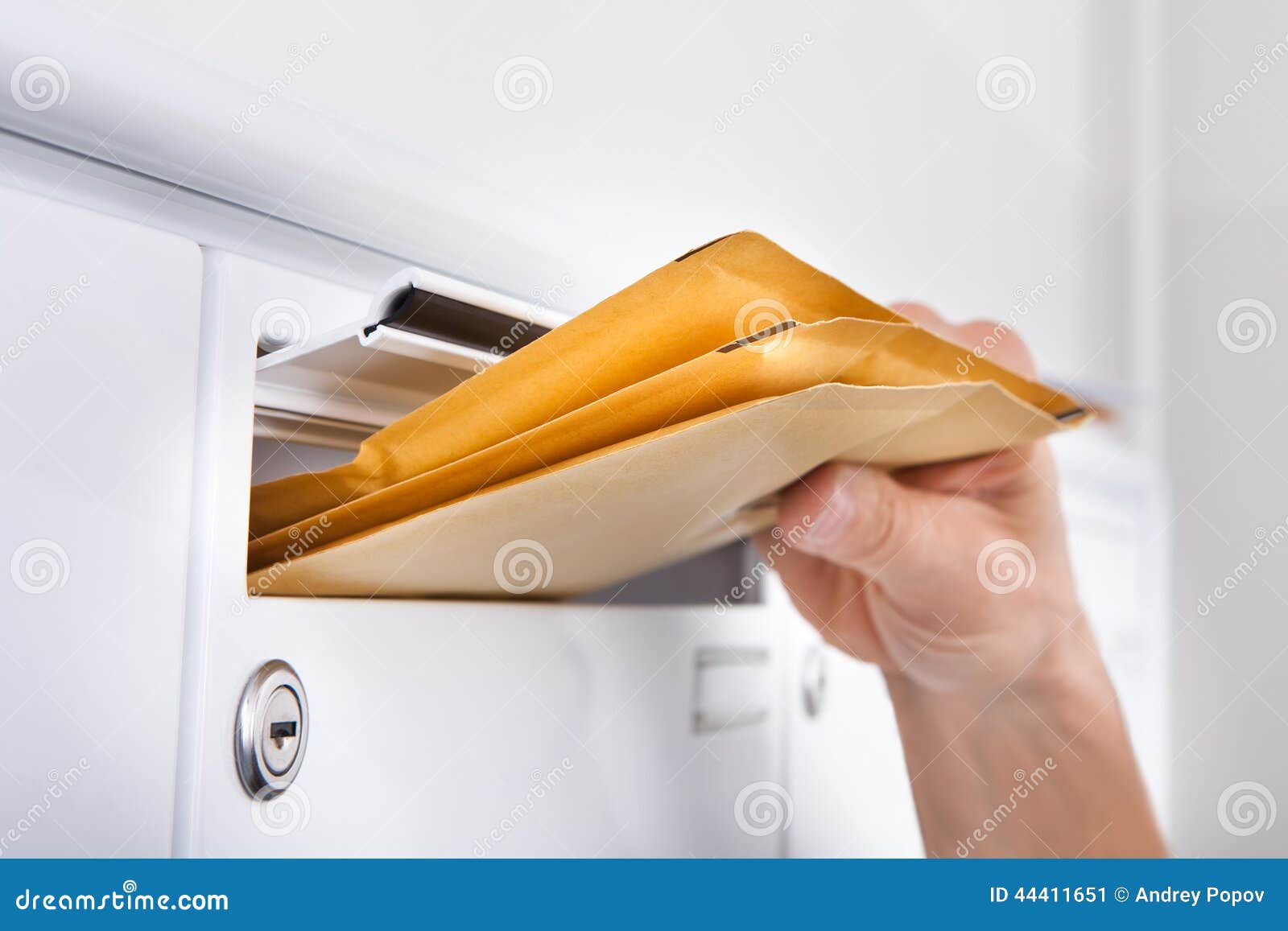 Postman Putting Letters in Mailbox Stock Image - Image of heater, hold ...
