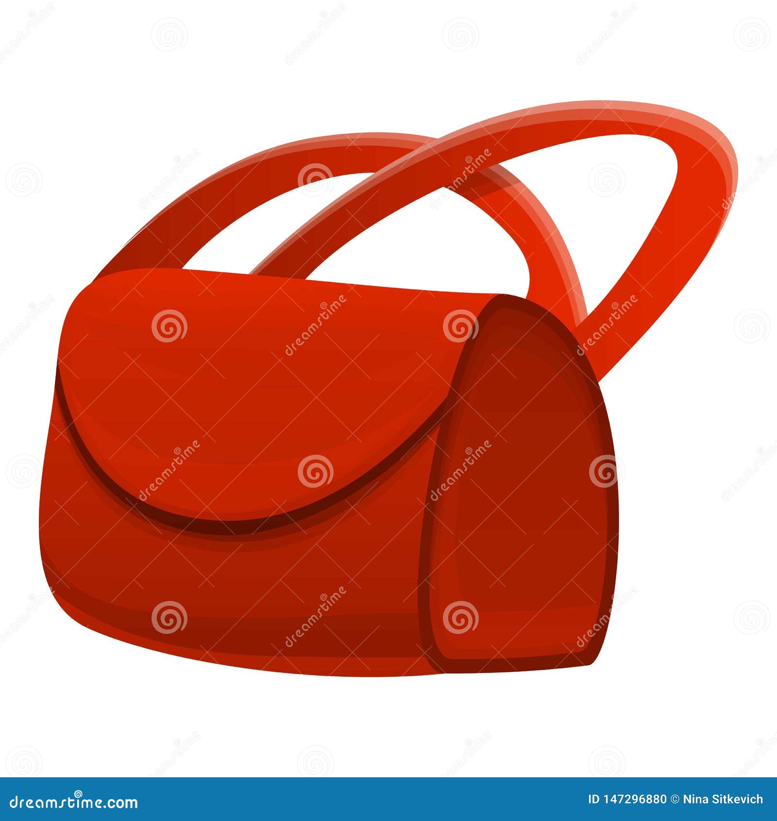 Postman Red Bag Icon, Cartoon Style Stock Vector - Illustration of ...