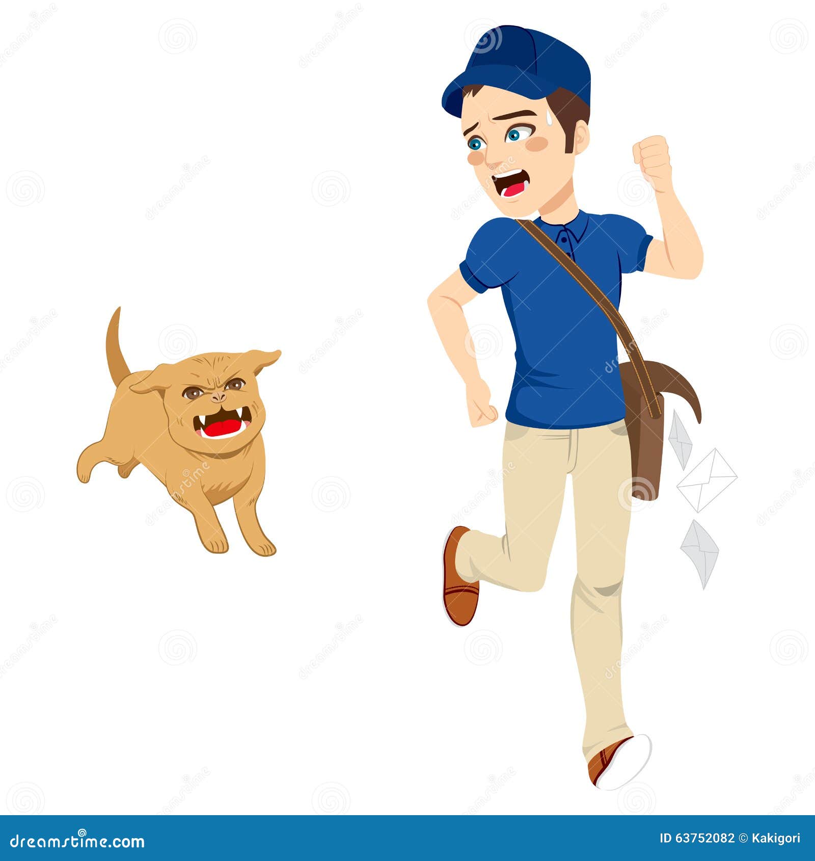 Postman Running Dog stock vector. Illustration of occupation - 63752082