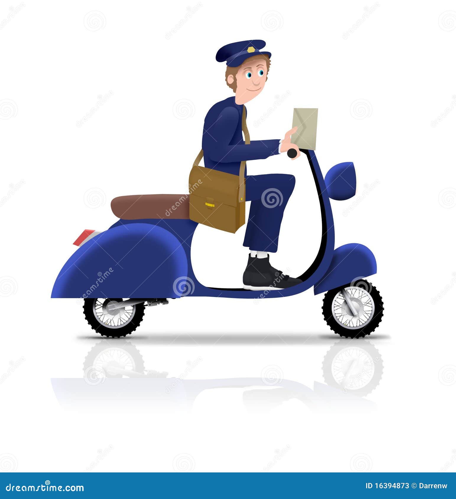 Postman on Scooter stock illustration. Illustration of freight - 16394873