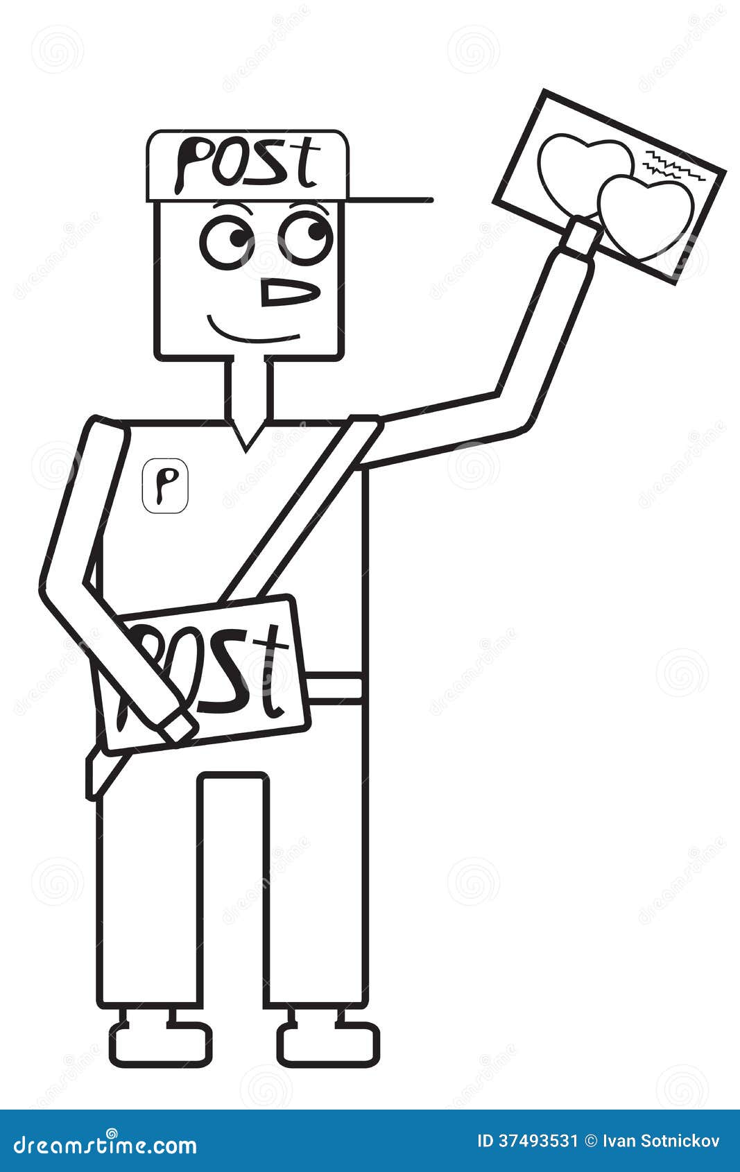 Postman stock vector. Illustration of postcard, profession - 37493531