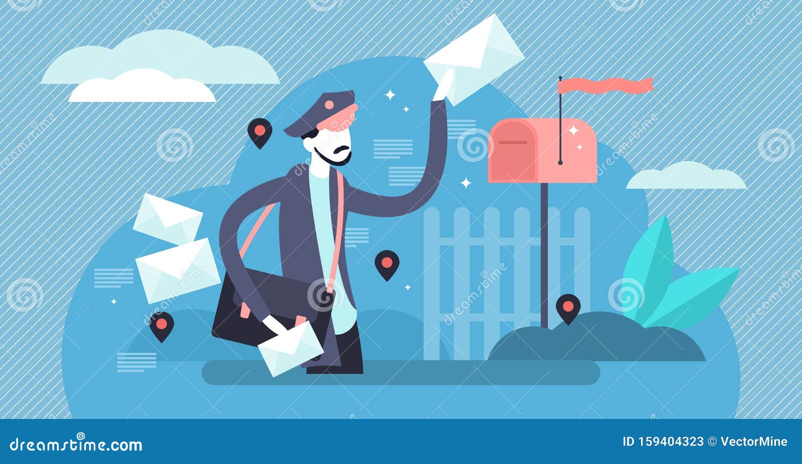 Postman Vector Icon In 6 Different Modern Styles. Black, Two Colored ...