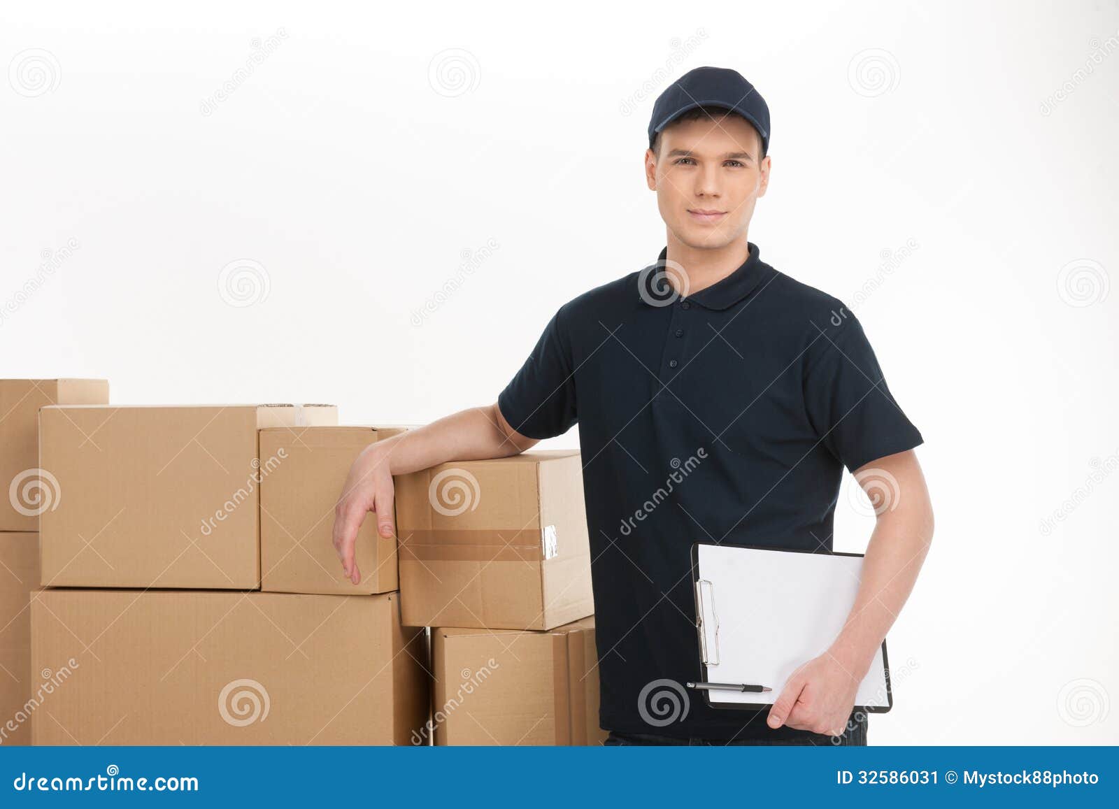 Postman at work. stock image. Image of freight, objects - 32586031