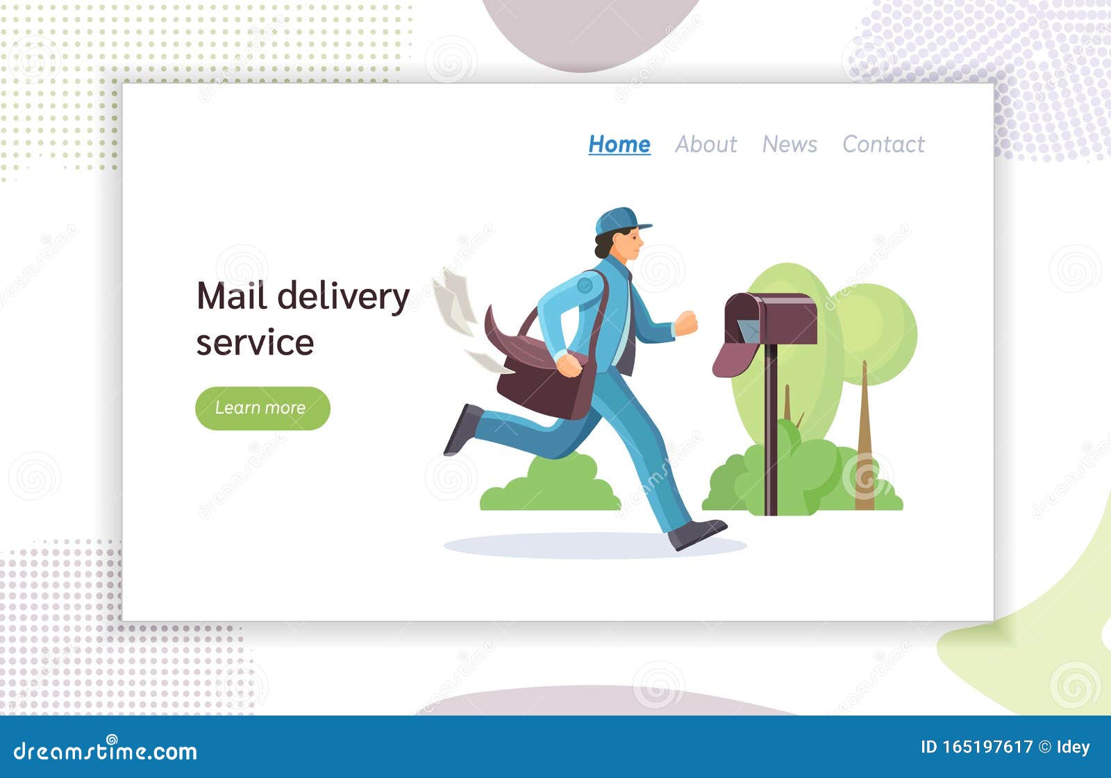 Postman Work Courier Running with a Bag of Letters Stock Vector ...