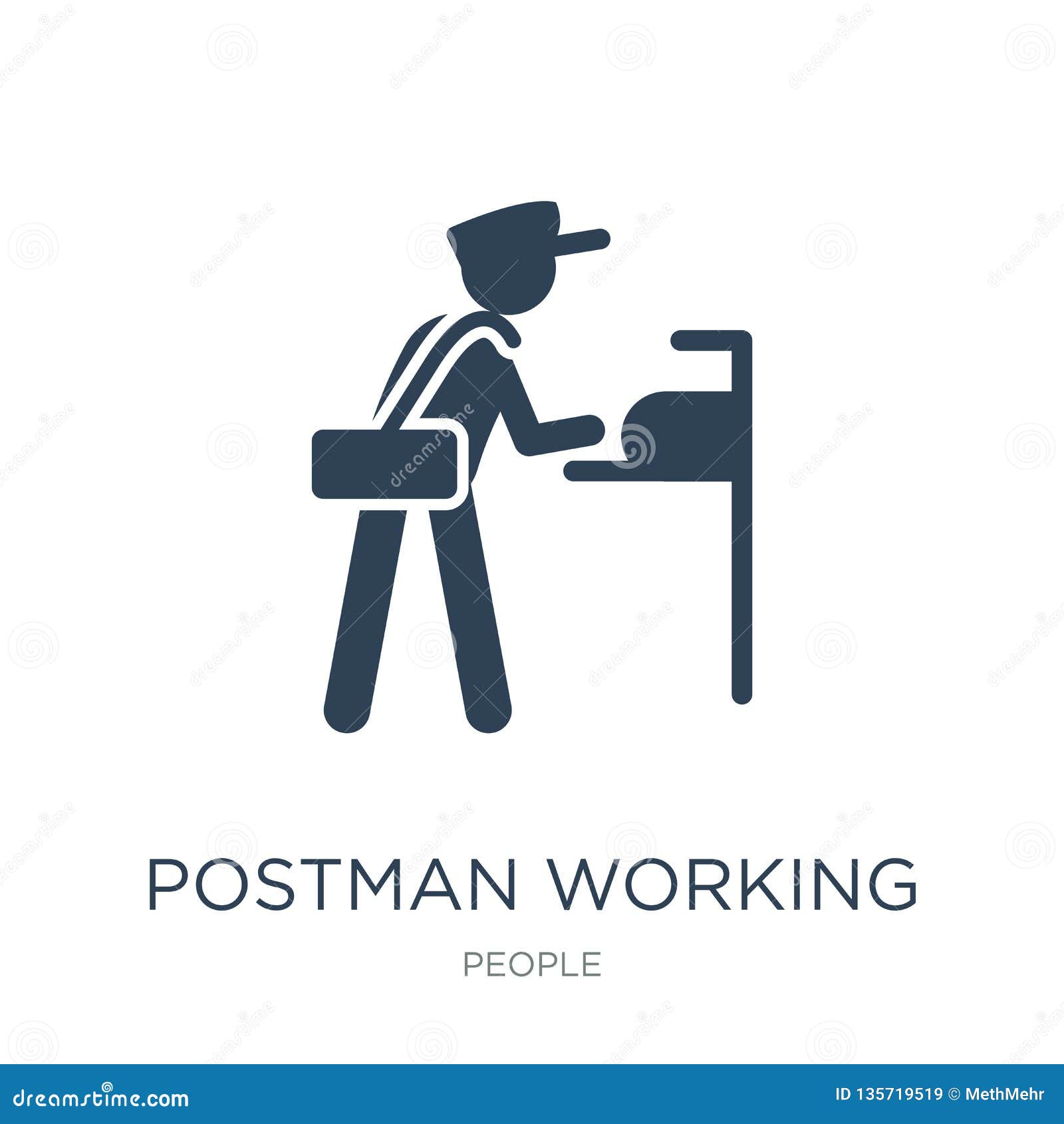 Postman Working Icon in Trendy Design Style. Postman Working Icon ...
