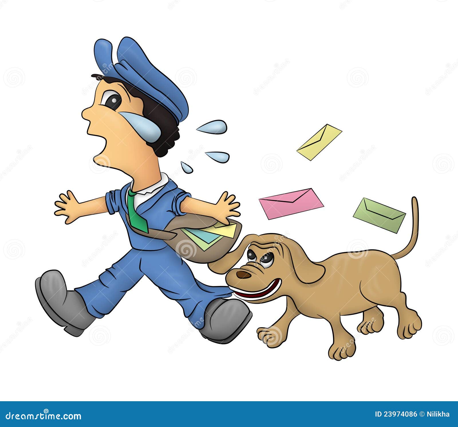 Postmann und -hund stock abbildung. Illustration von hund - 23974086