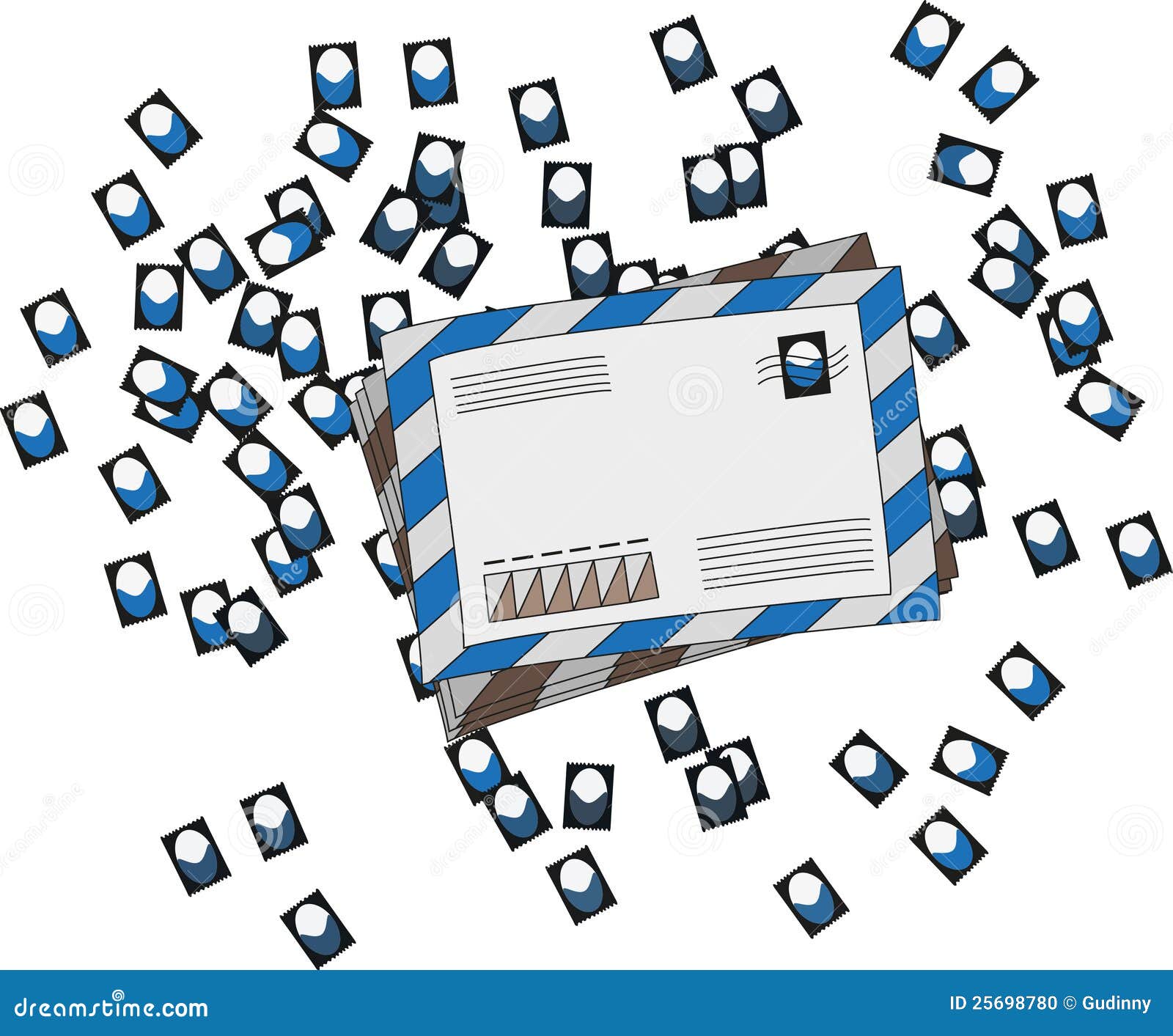 Postmark stock vector. Illustration of flag, communication - 25698780