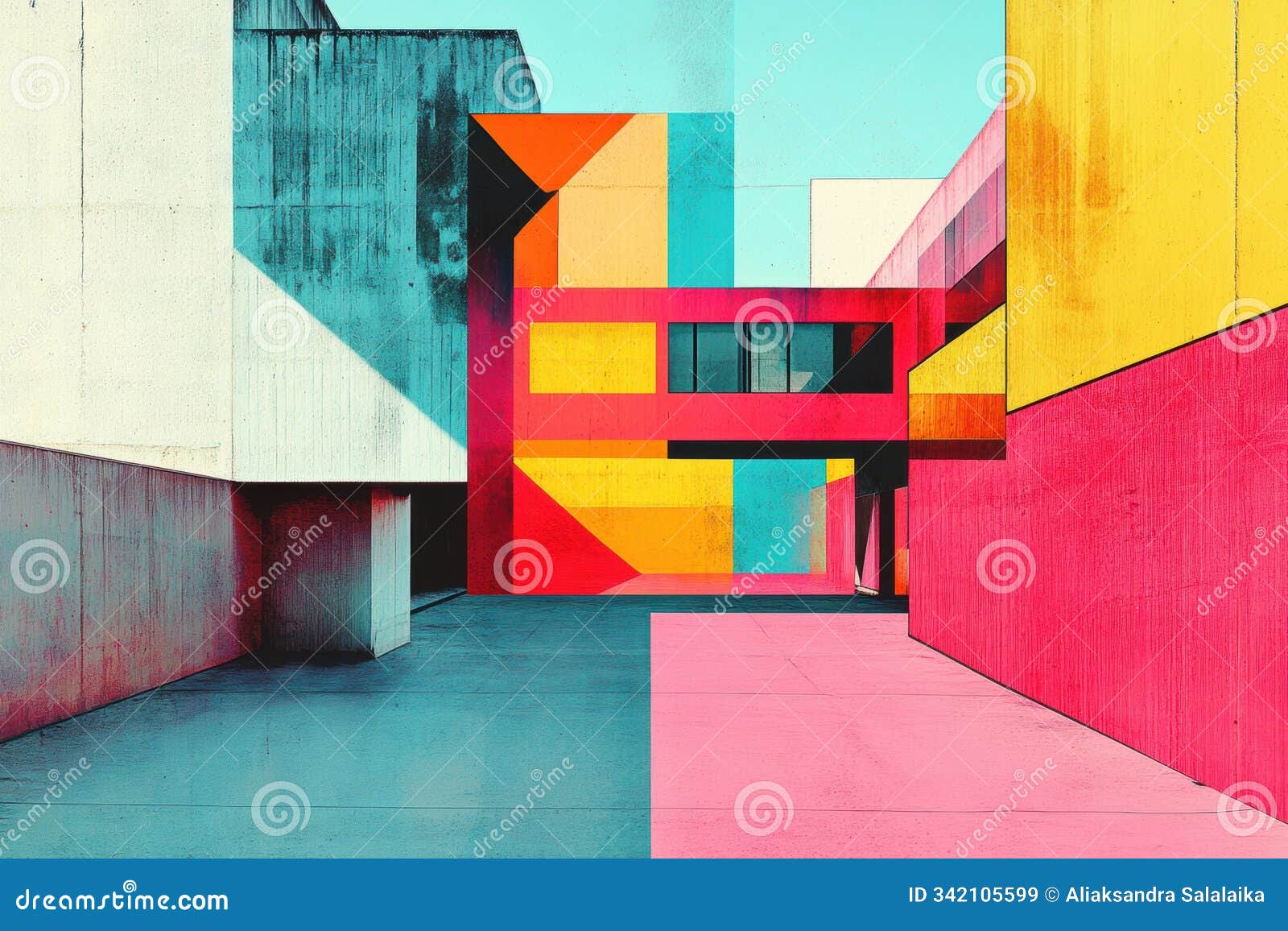Postmodern Architecture Art, a Dynamic Composition Featuring Postmodern ...