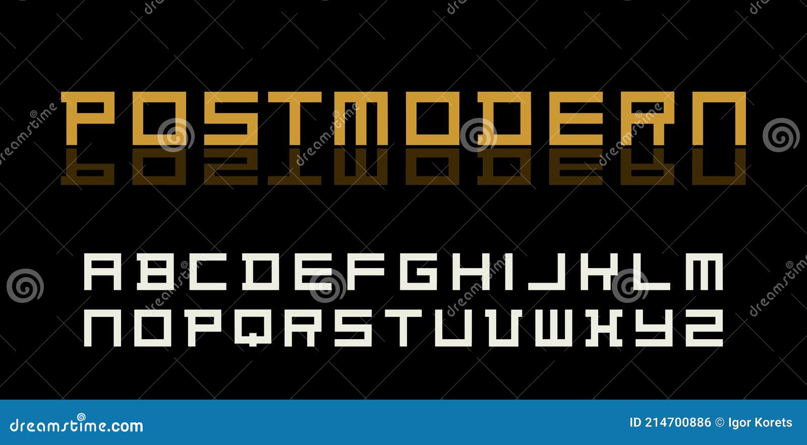 Postmodern Decorative Alphabet, Mondrian Style Font. Vector Stock ...