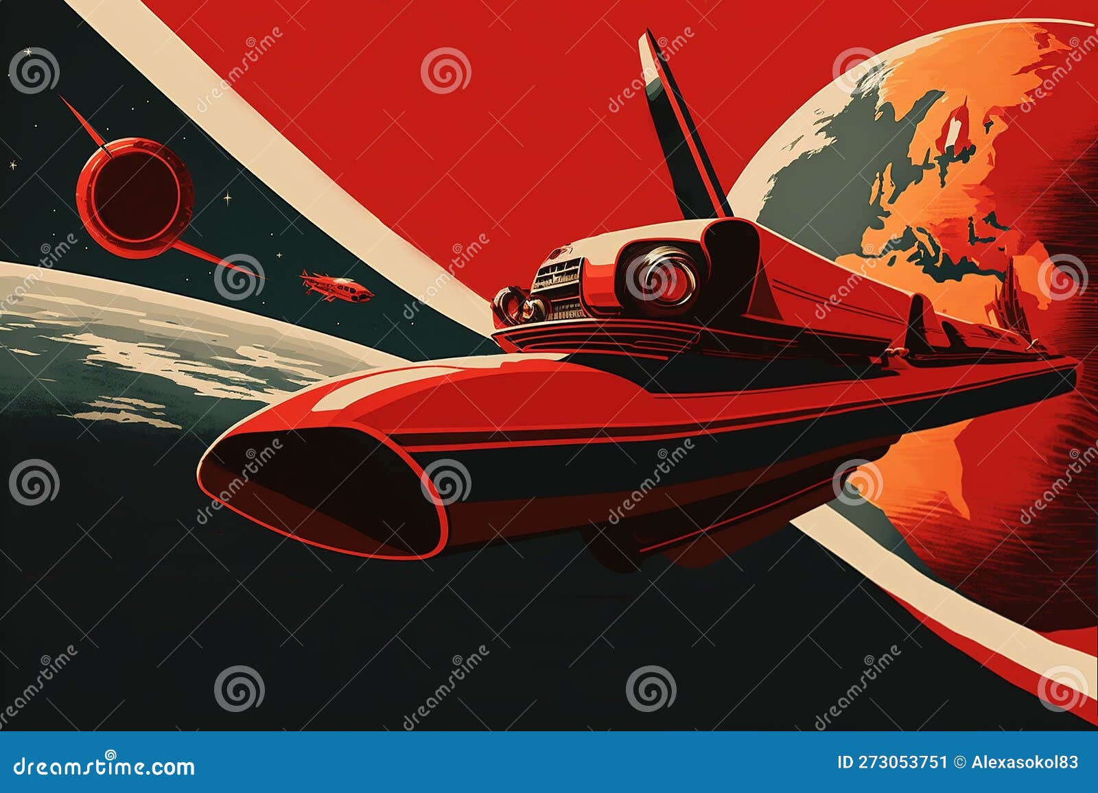 Postmodernism Poster In 2035. Transport Of Future Stock Photo ...