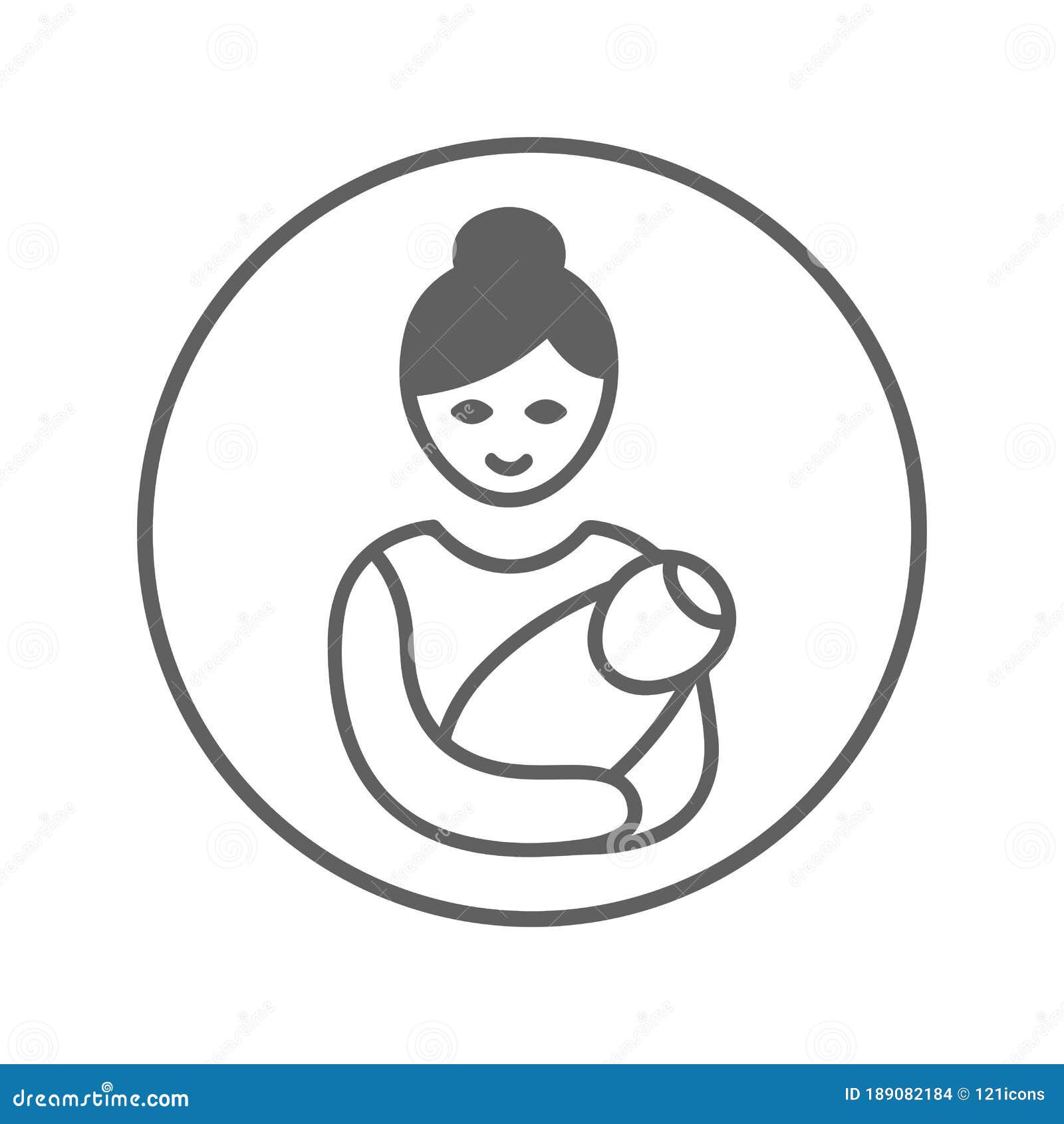 Postnatal Care & Support Gray Icon / Childcare Stock Illustration ...