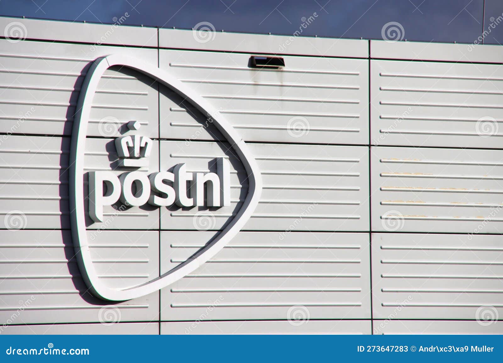 PostNL Logo on the Distribution and Sorting Center in the Hague ...