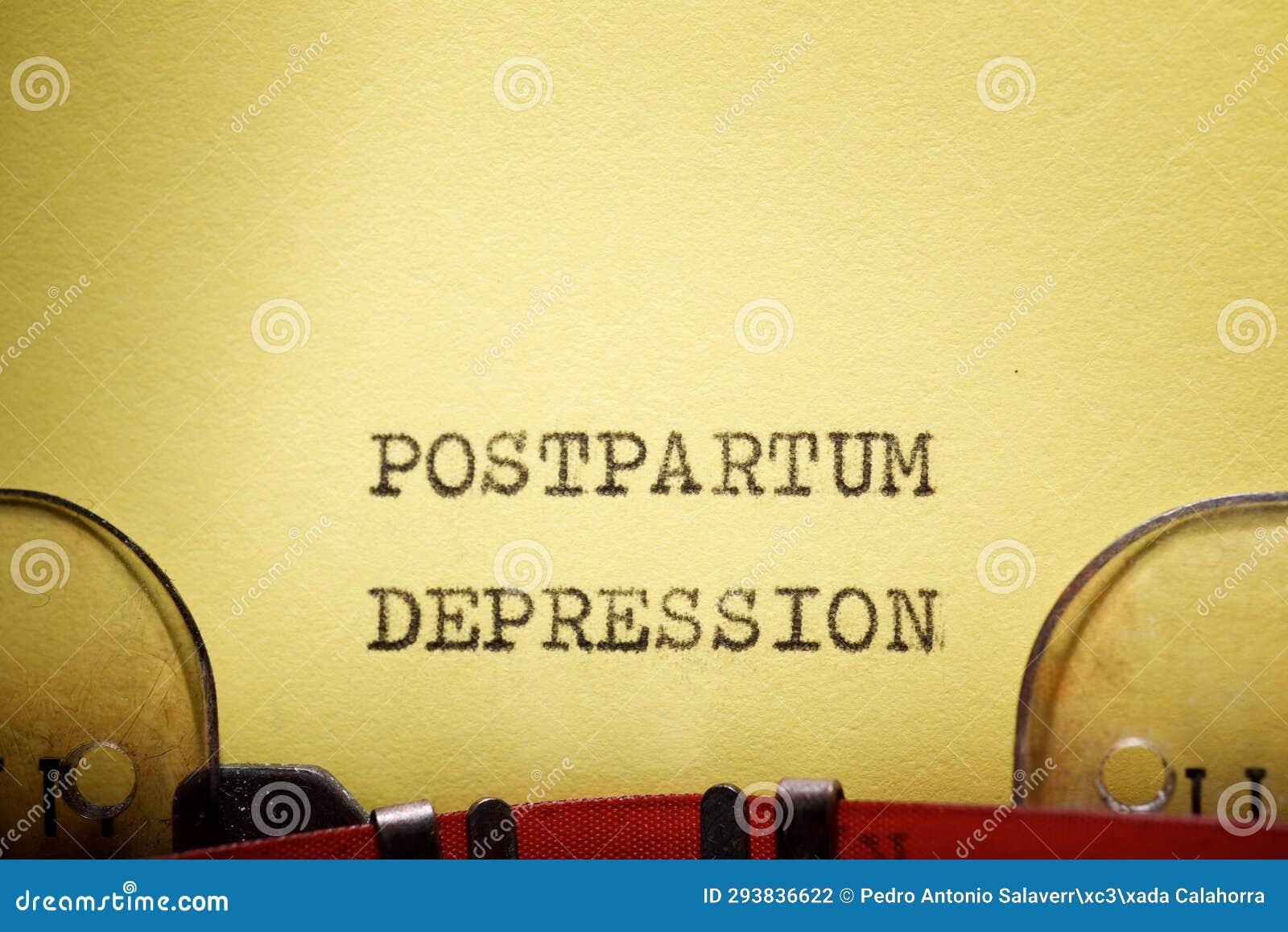 Postpartum depression text stock photo. Image of yellow - 293836622