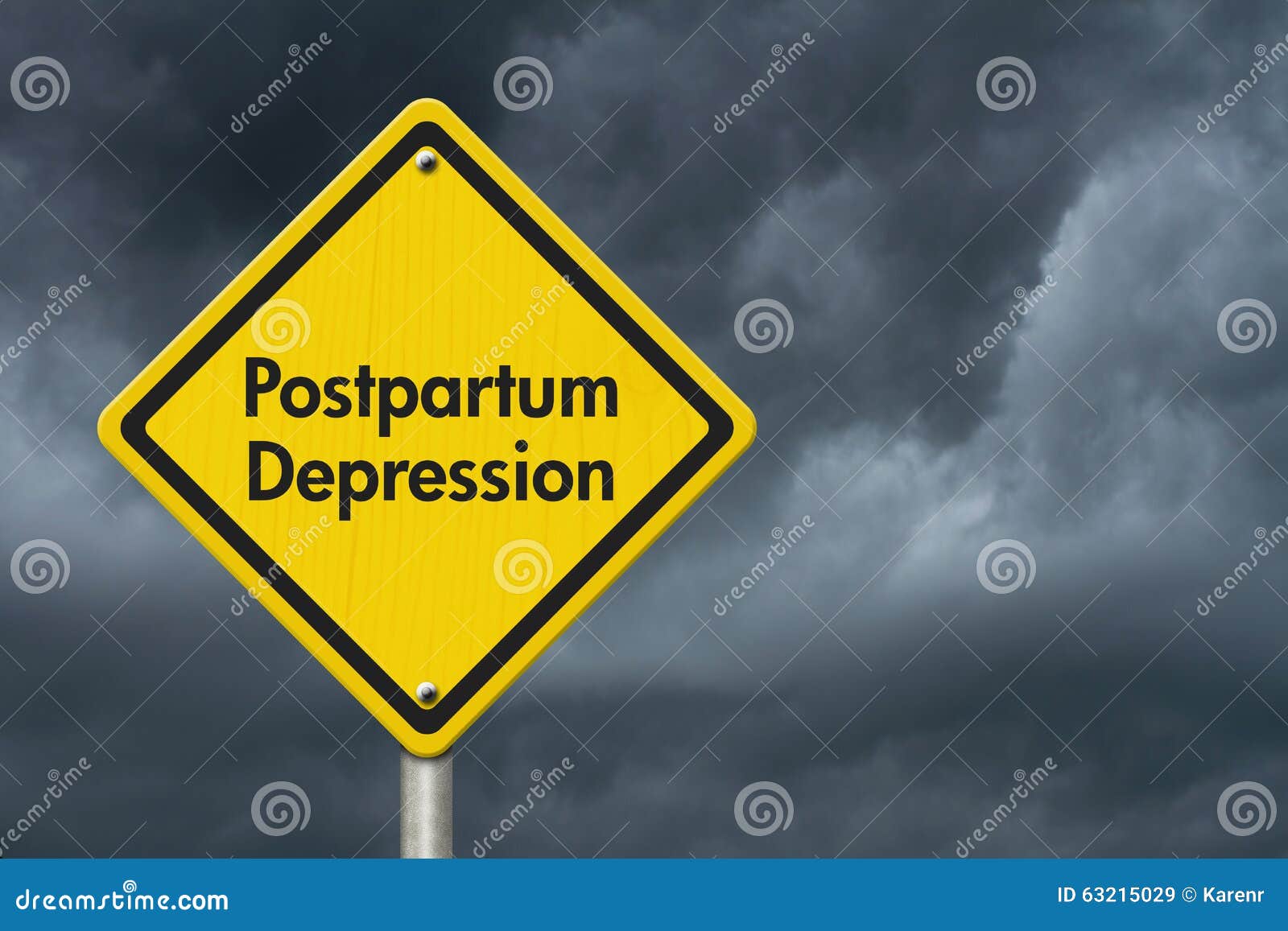 Postpartum Depression Warning Sign Stock Image - Image of yellow ...