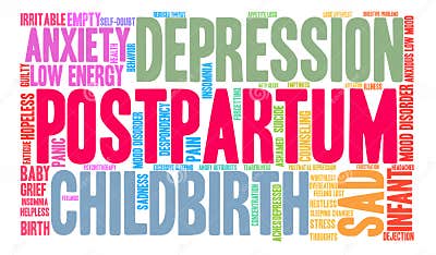 Postpartum Word Cloud stock vector. Illustration of childbirth - 141300139