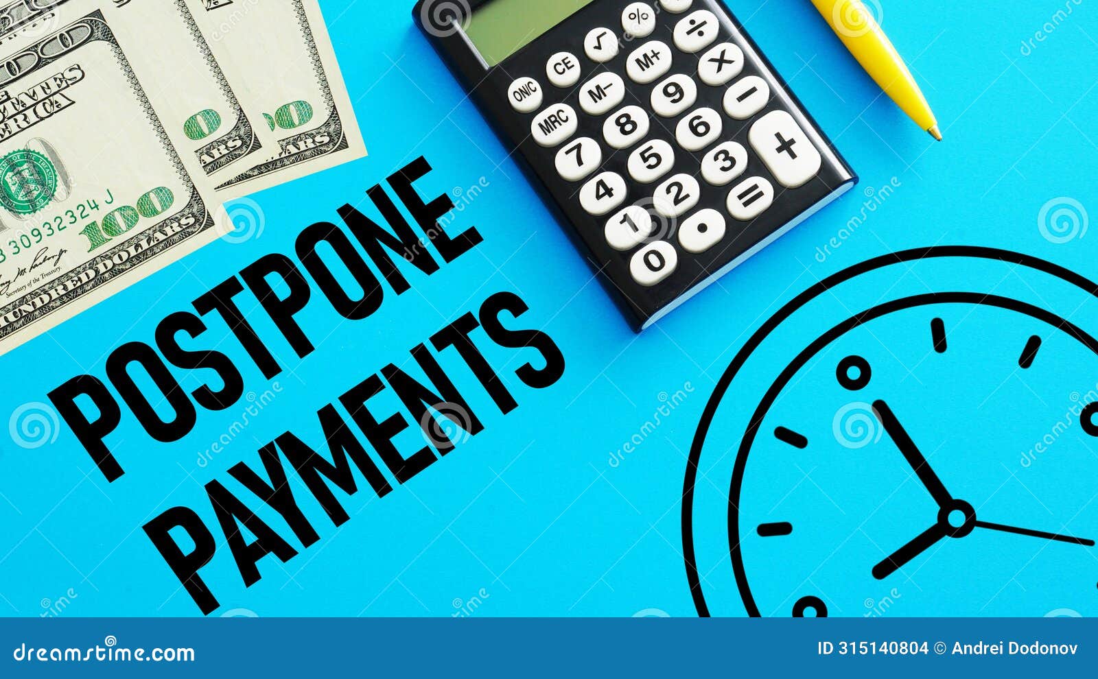 Postpone Payments is Shown Using the Text Stock Photo - Image of debt ...