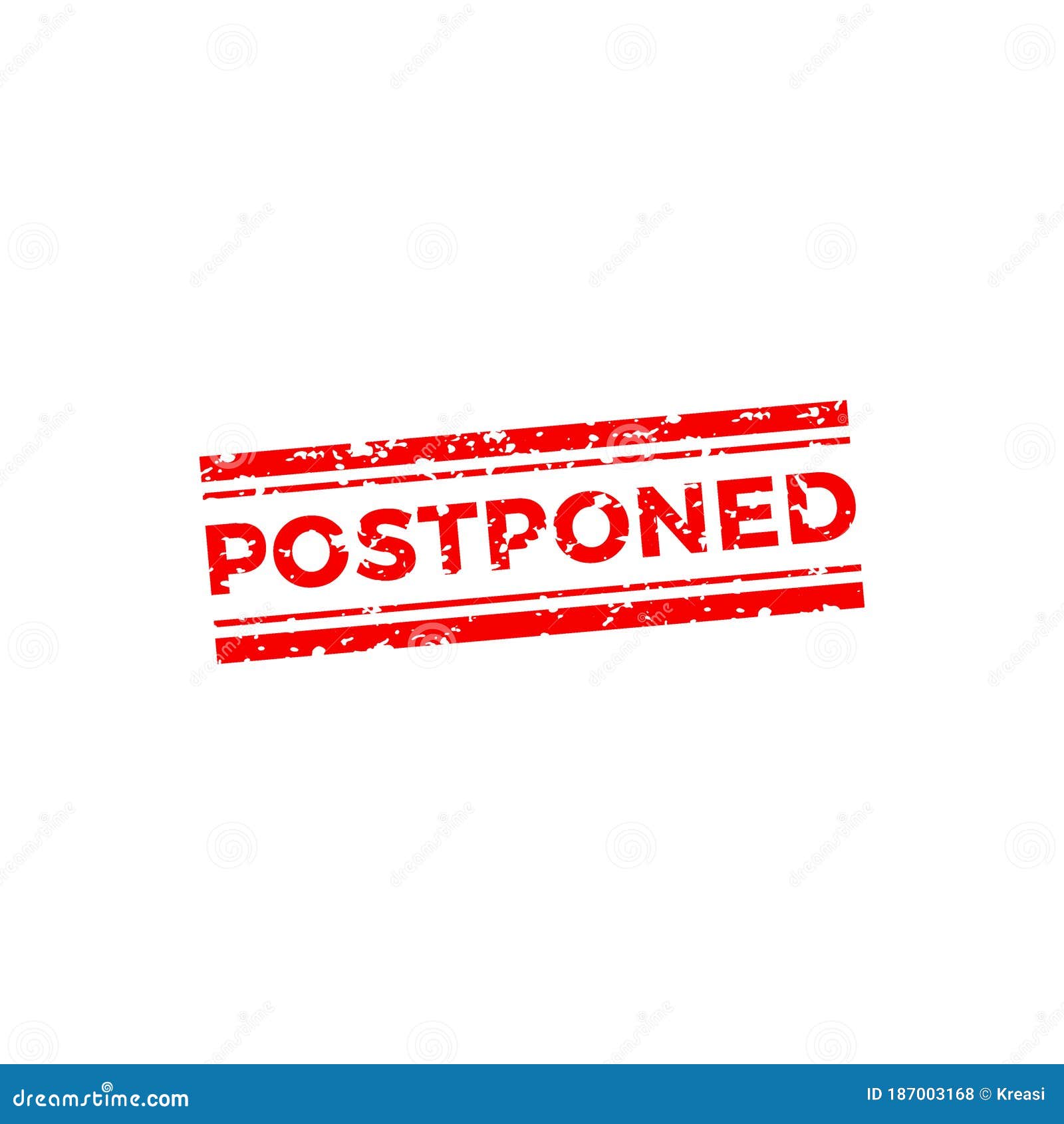 Postponed Stamp with Distressed Grunge Style Vector Design Stock Vector ...