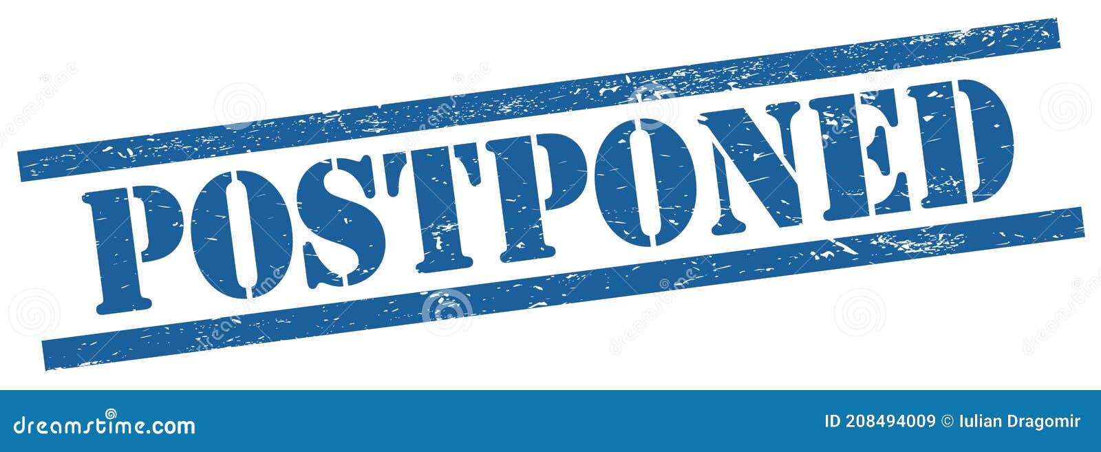 POSTPONED Text on Blue Grungy Rectangle Stamp Stock Illustration ...