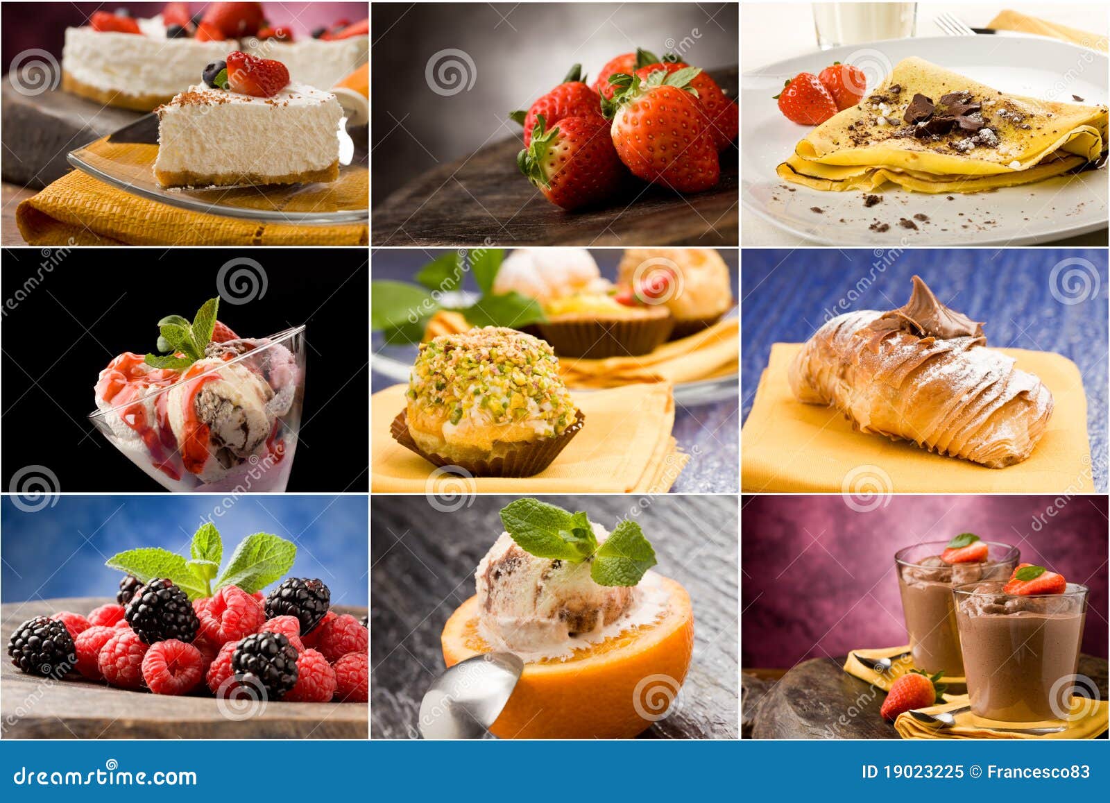 Postre - collage imagen de archivo. Imagen de pasteles - 19023225