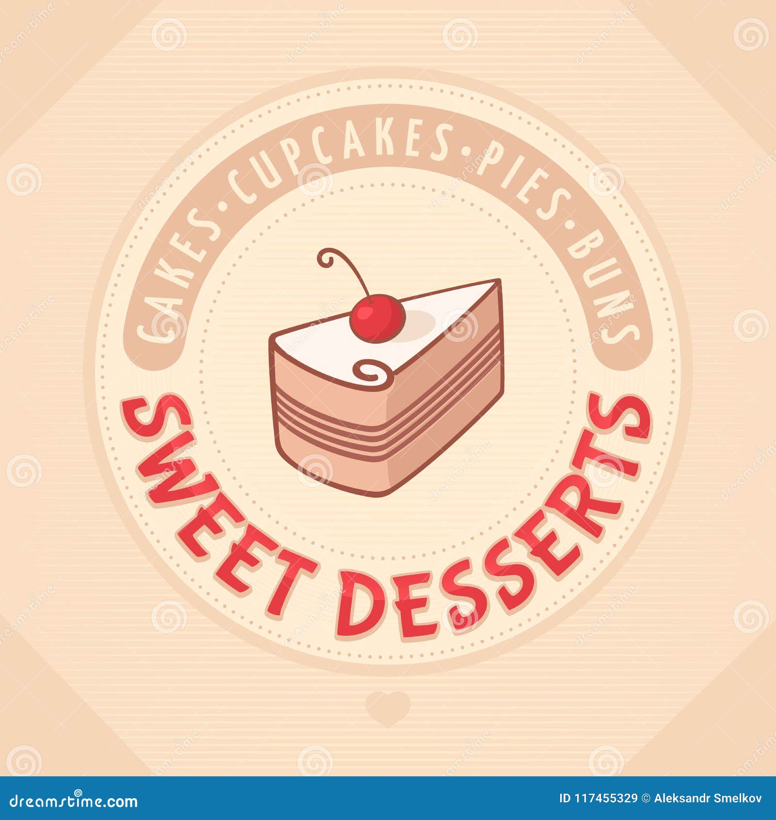 Postre Del Dulce Del Logotipo De La Torta Ilustración del Vector ...