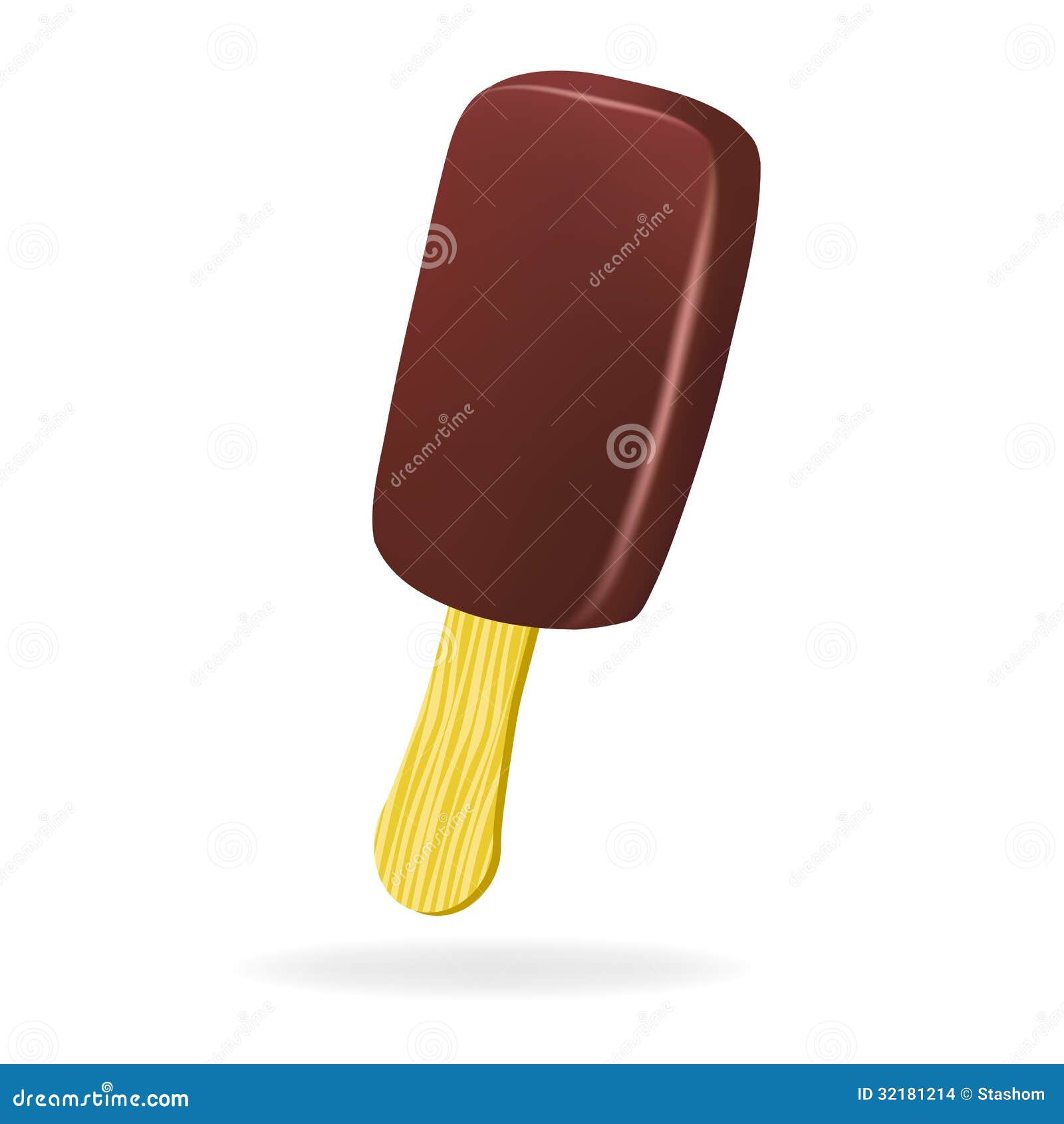 Postre Del Helado De Chocolate En El Palillo De Madera Stock de ...