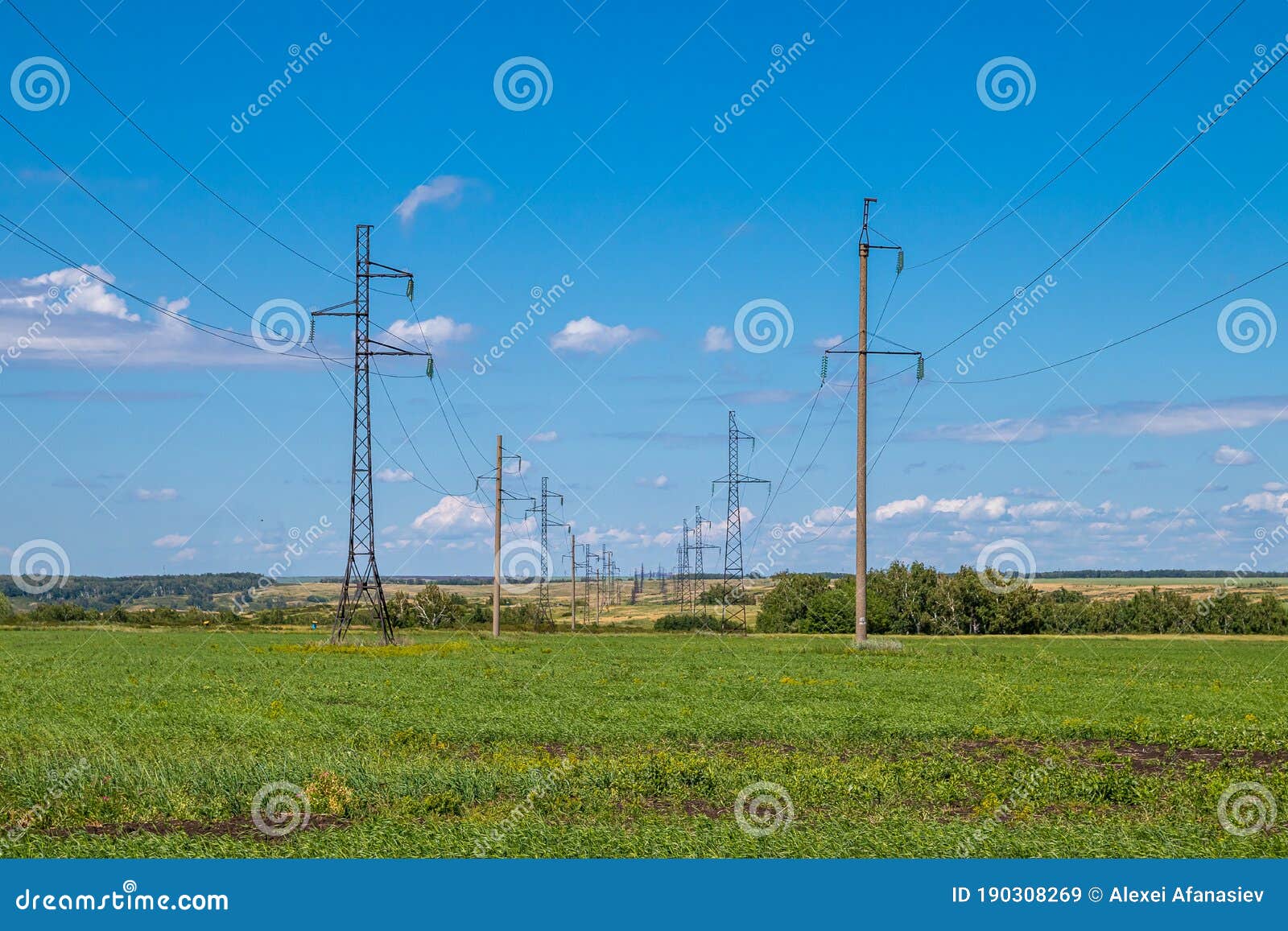 Posts for High Voltage Installed in the Field. Power Line. Stock Image ...