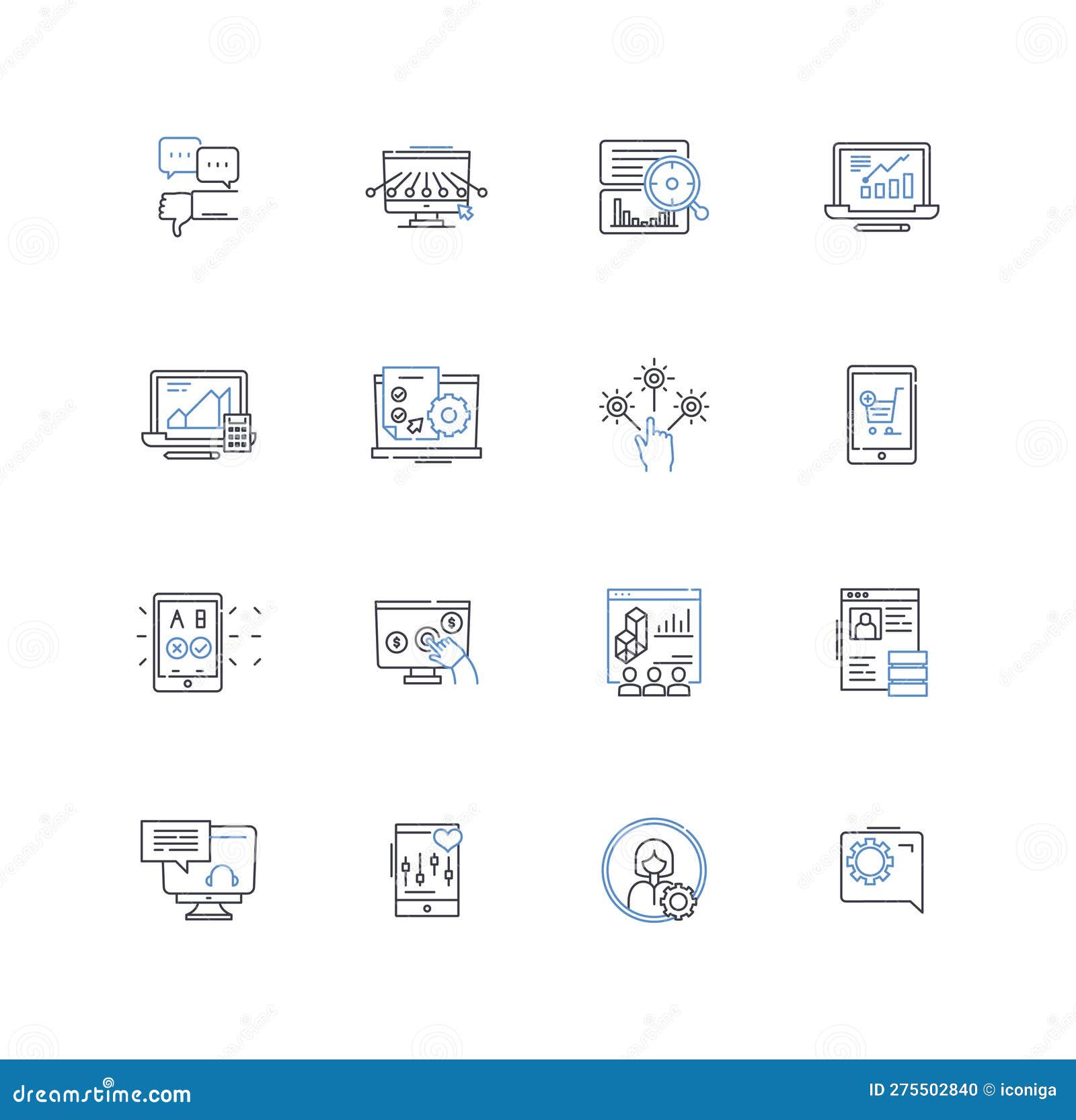 Posts Line Icons Collection. Content, Articles, Blogging, Updates ...