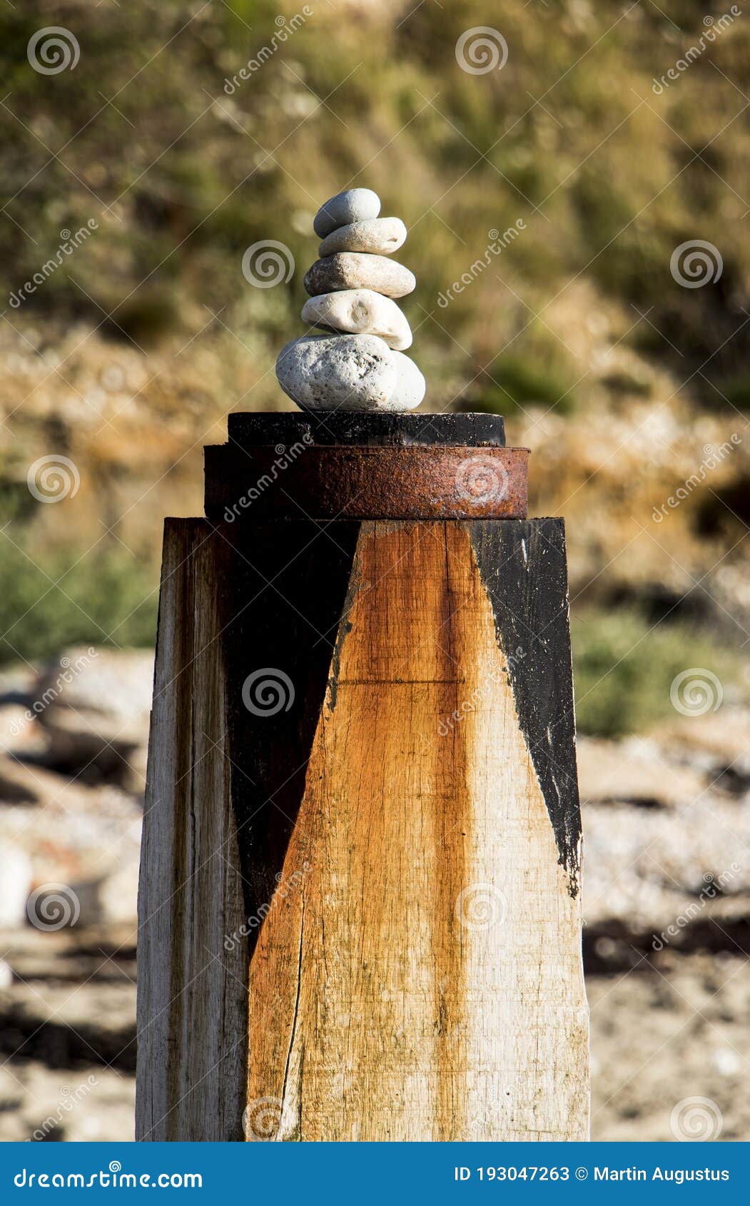 Posts with rocks stock image. Image of beach, scene - 193047263