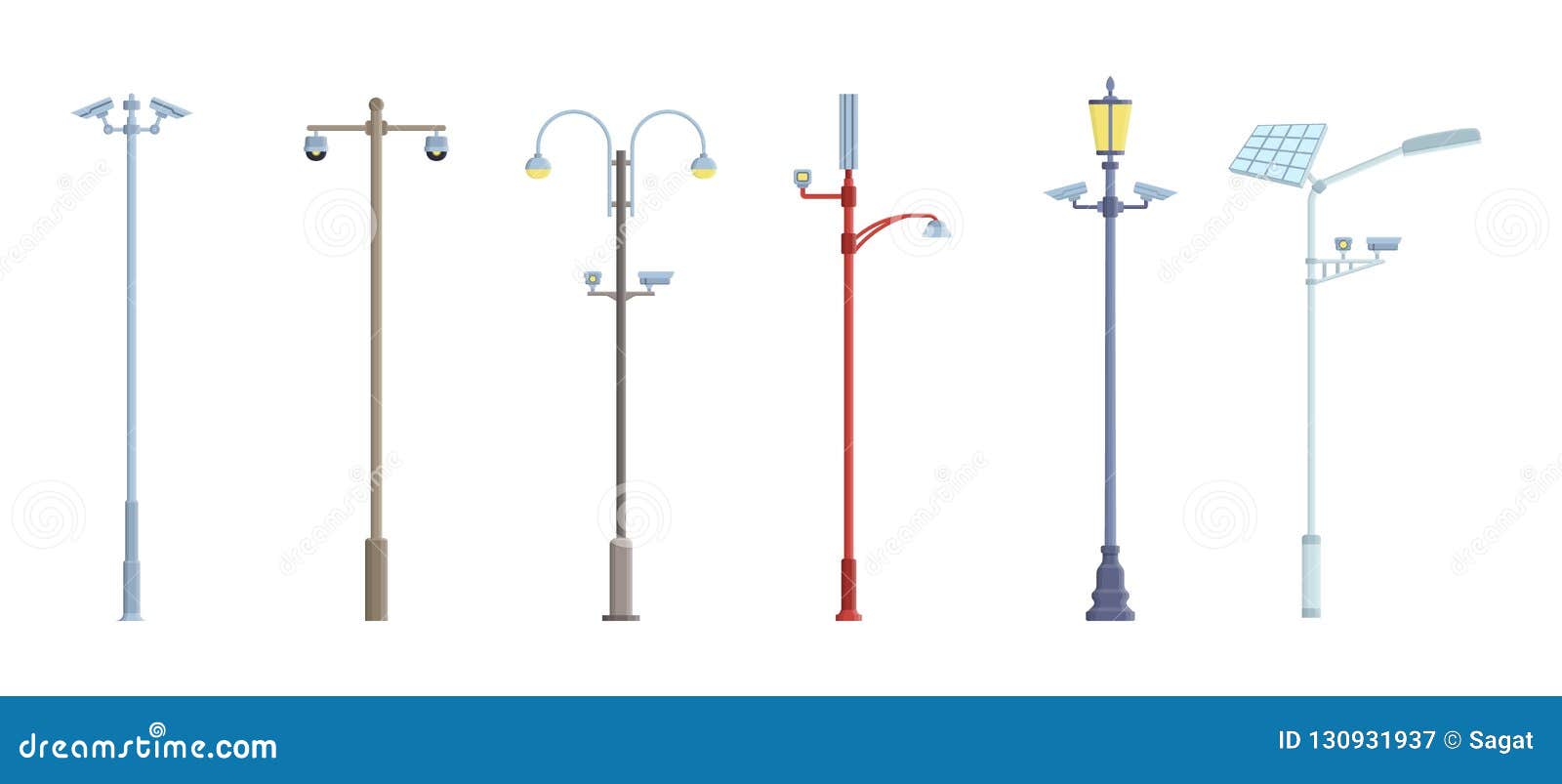 Posts with Security Cameras. Video Surveillance Security Camera. Stock ...